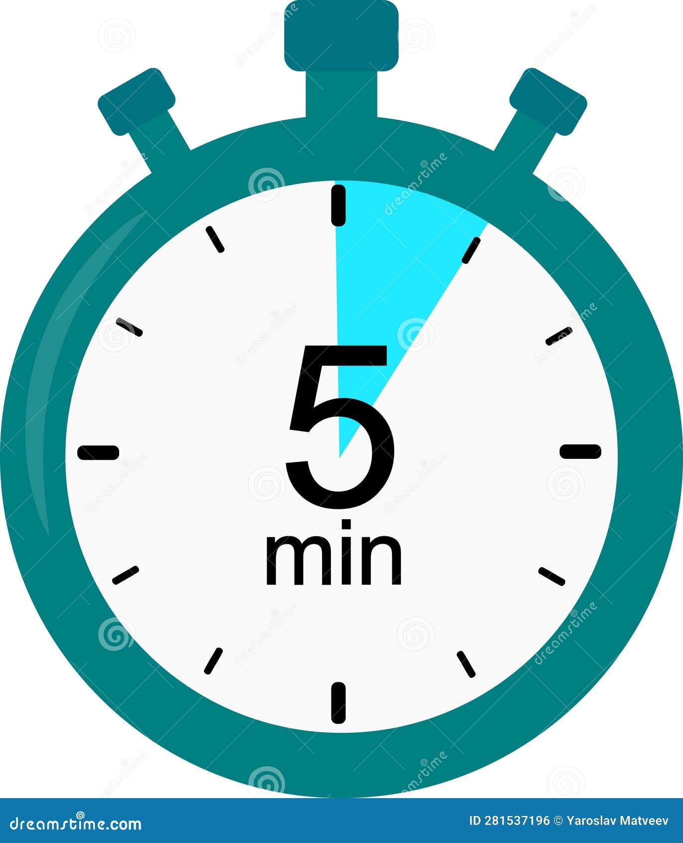 Stopwatch Icon. 5 Minutes. Timer Stock Vector - Illustration of clock ...