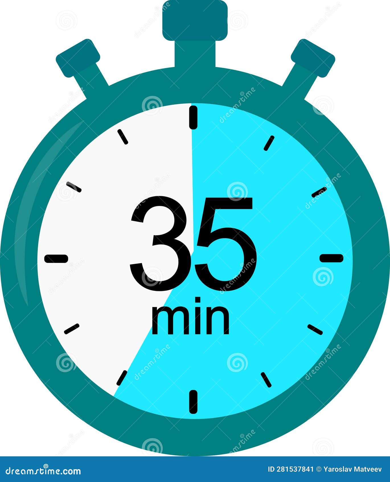 Stopwatch Icon. 35 Minutes. Timer Stock Vector - Illustration of ...