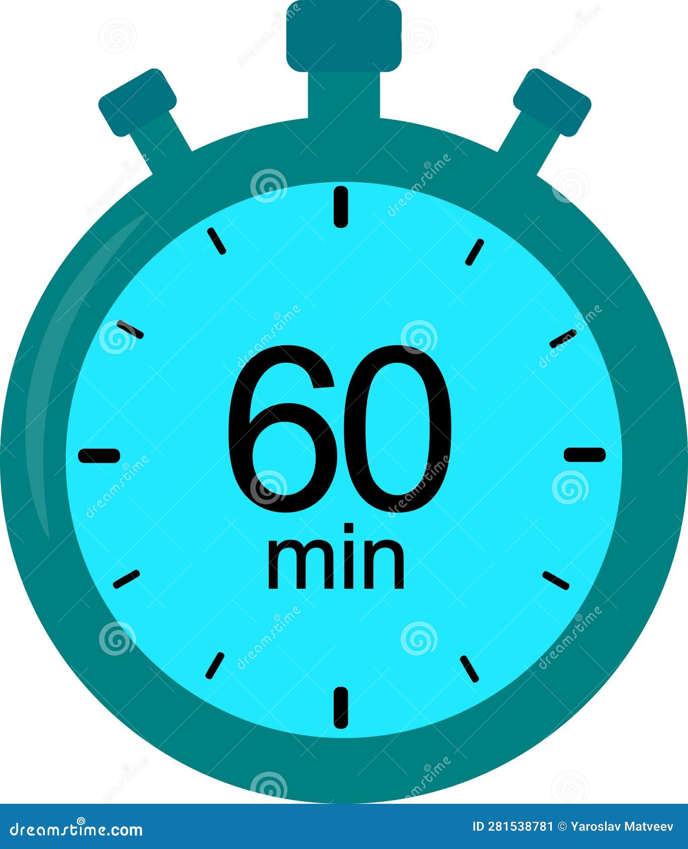 Stopwatch icon. 60 minutes stock vector. Illustration of watch - 281538781