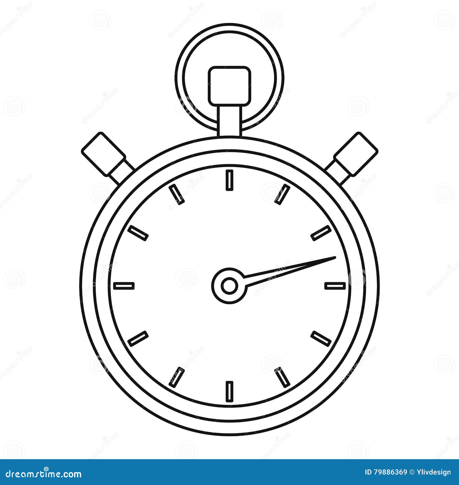 Stopwatch Icon, Outline Style Stock Vector - Illustration of ...