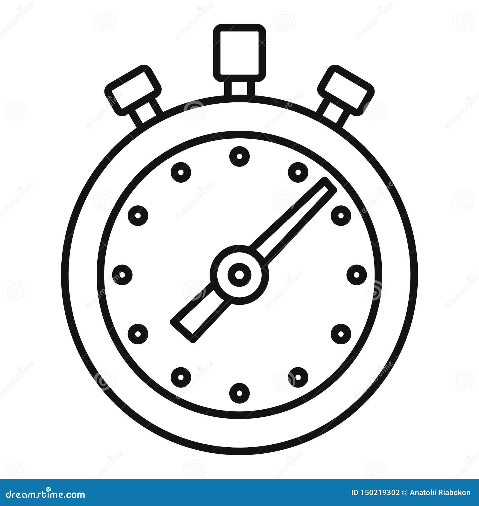 Stopwatch Icon, Outline Style Stock Vector - Illustration of interval ...