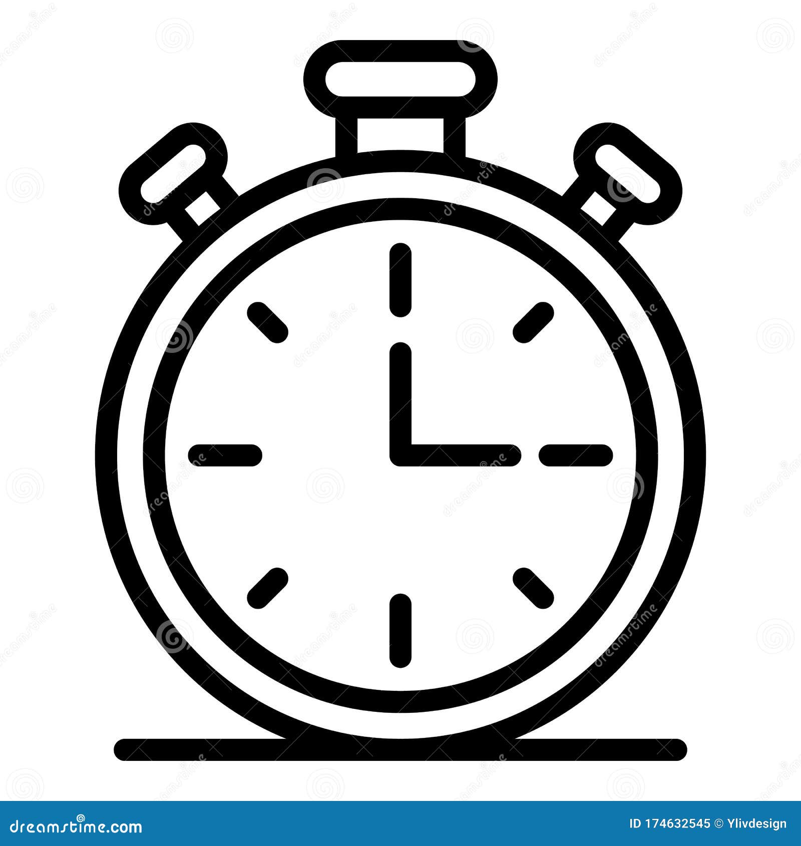 Stopwatch Icon, Outline Style Stock Vector - Illustration of finish ...