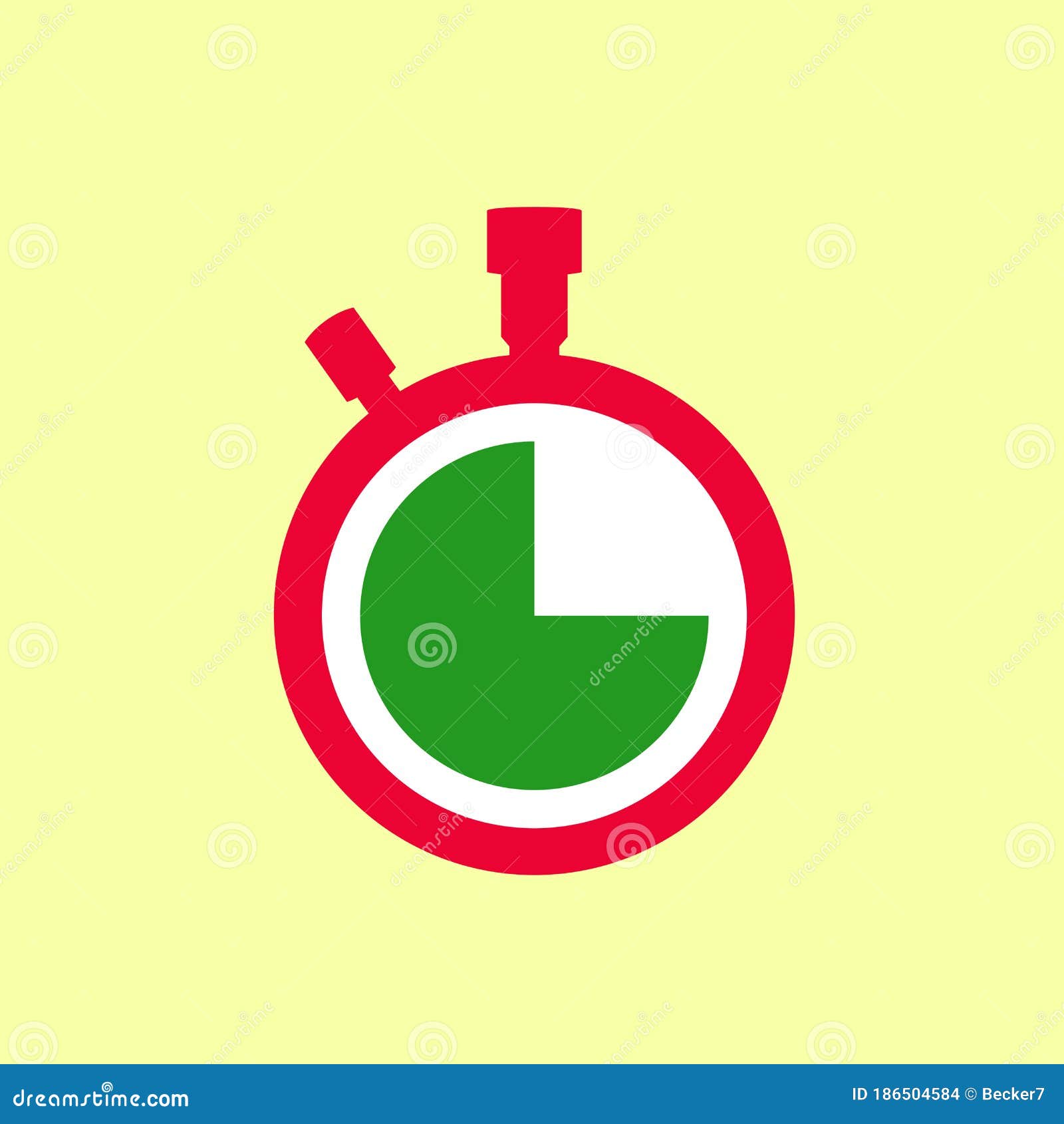 Stopwatch Icon with Red Case, White Dial and Green Remaining Time ...