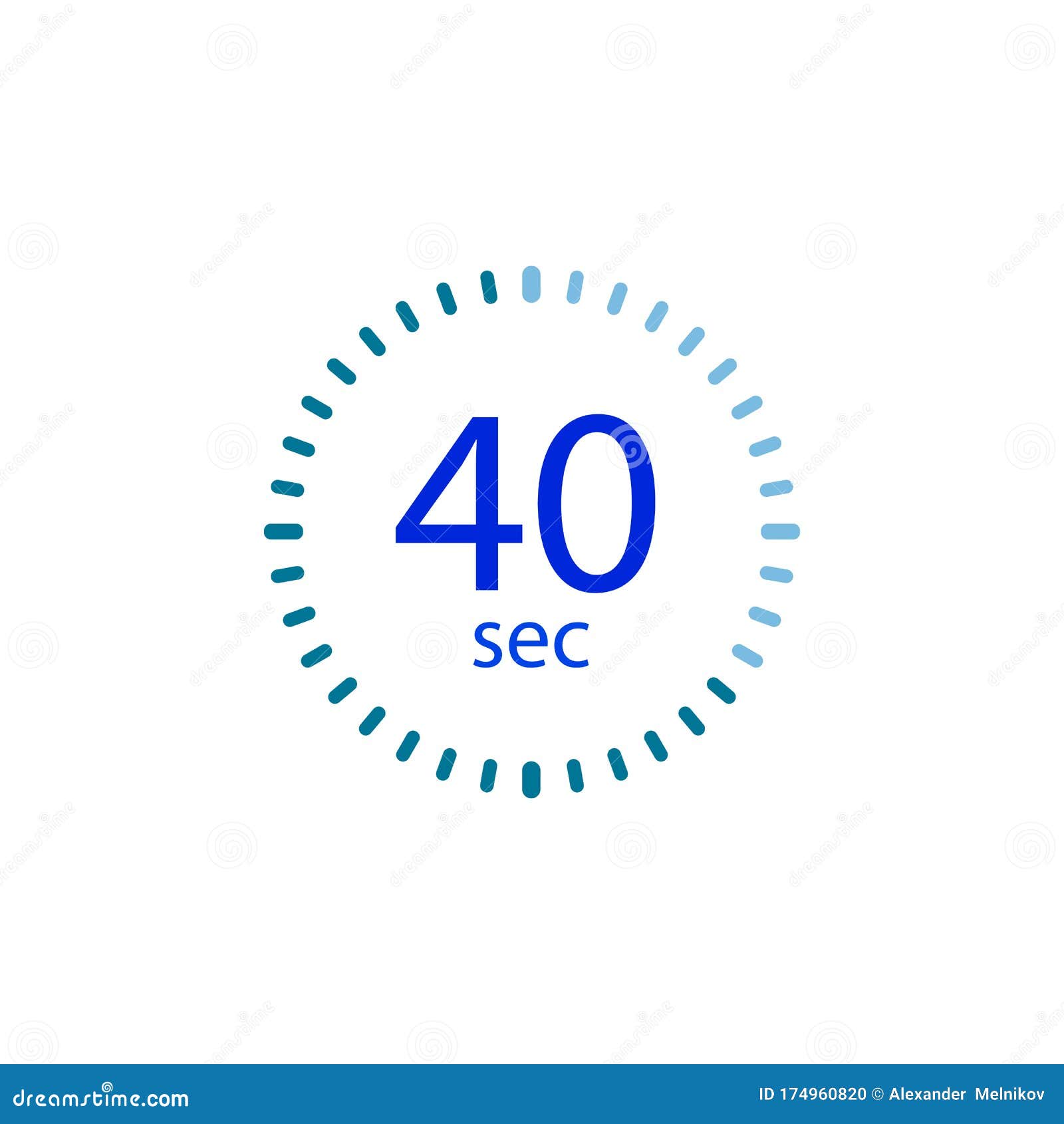 Stopwatch Icon for 40 Seconds. Vector Illustration Eps 10 Stock ...