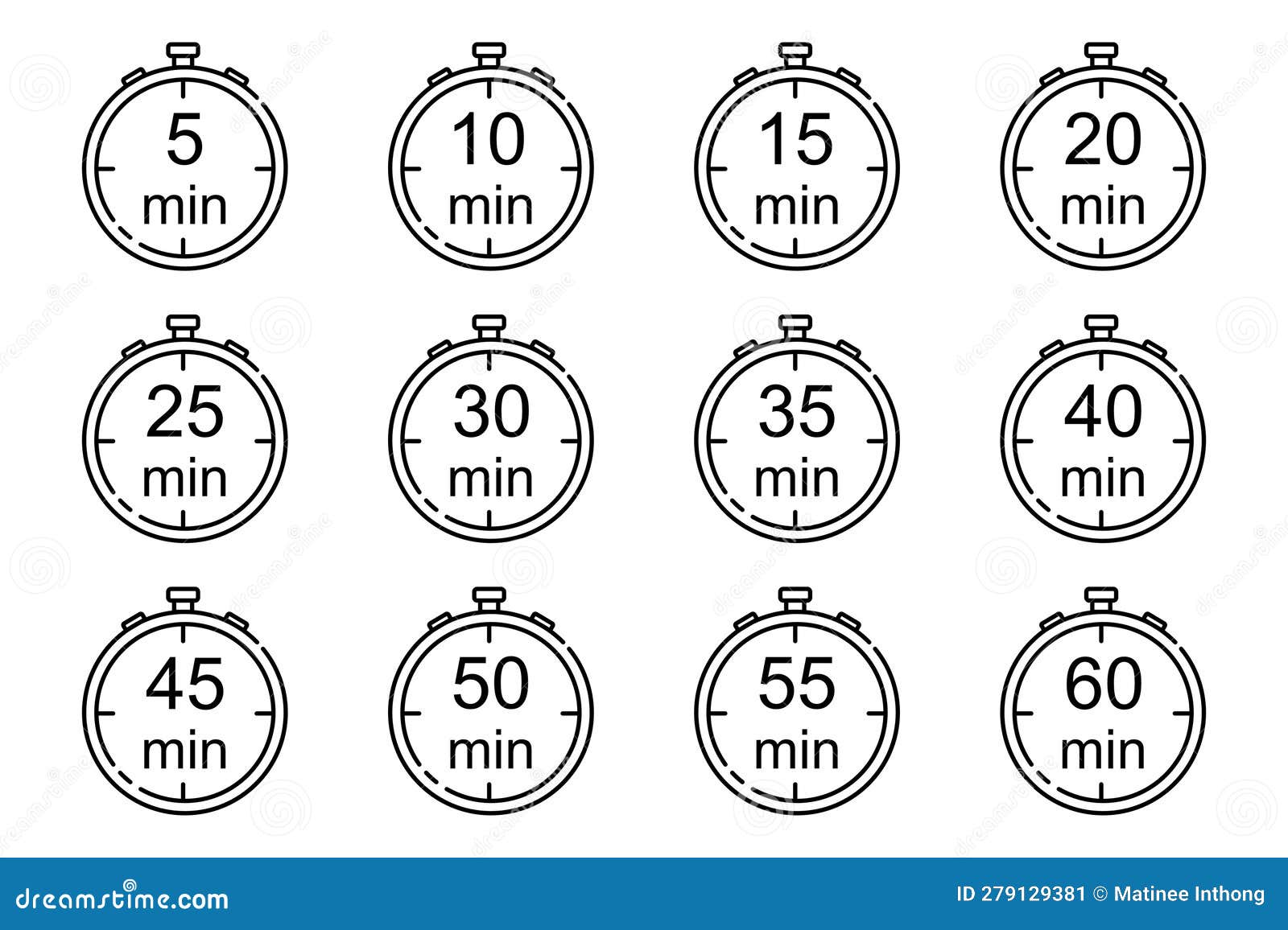 Stopwatch Icon Set. Flat Illustration of Stopwatch Vector Icons for Web ...