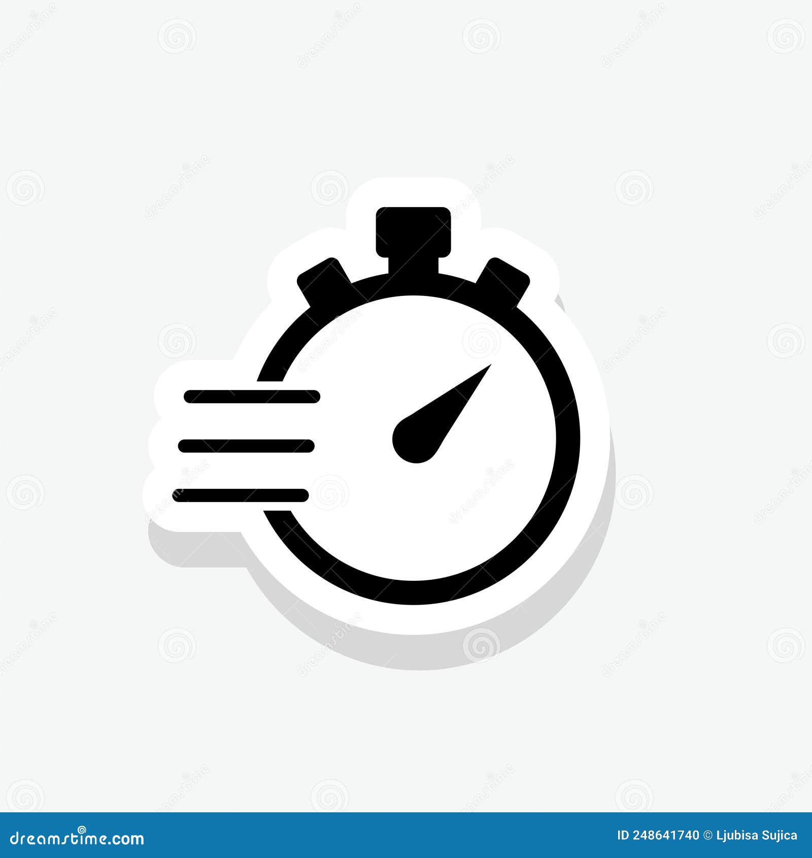 Stopwatch Icon Sticker Sign for Mobile Concept and Web Design Stock ...