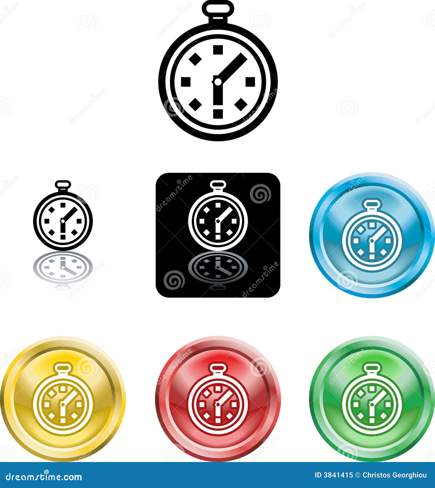 Stopwatch icon symbol stock vector. Illustration of button - 3841415