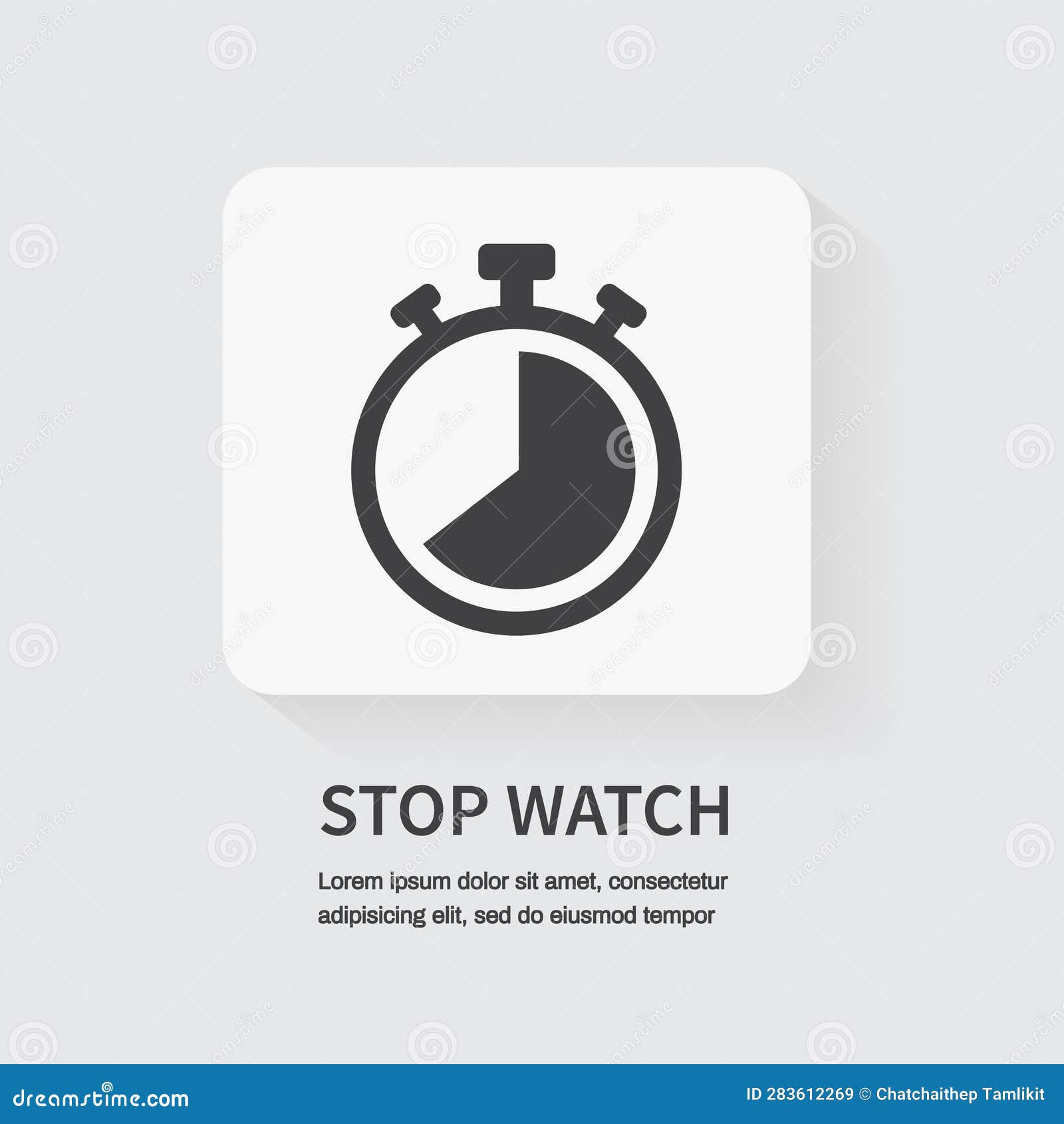 Stopwatch Icon on White Background. Design for Apps and Websites ...