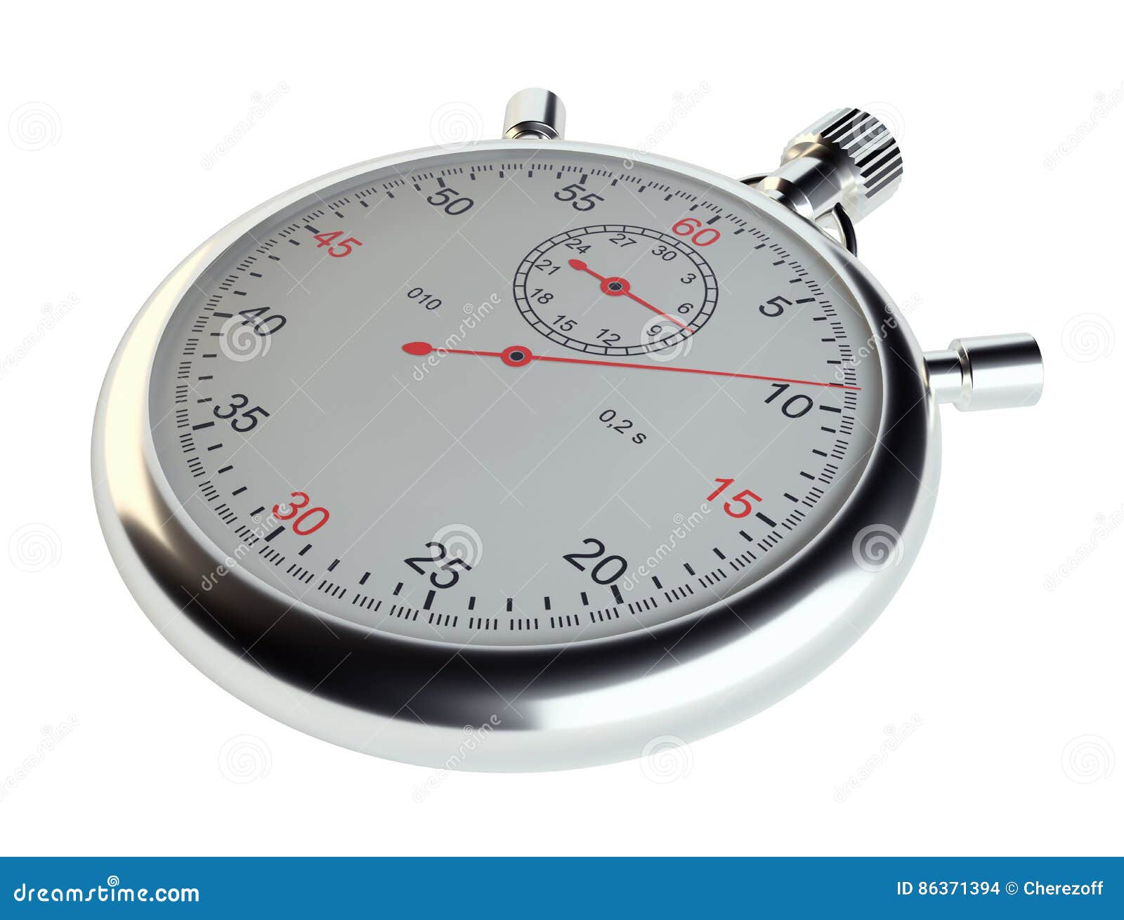 Stopwatch. Isolated on White Stock Illustration - Illustration of sport ...