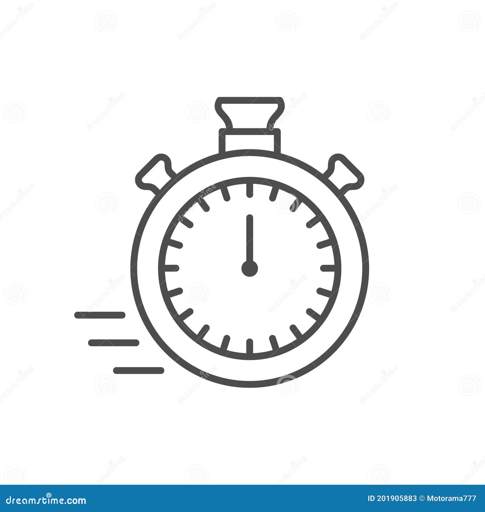 Stopwatch Line Icon or Time Concept Stock Vector - Illustration of ...