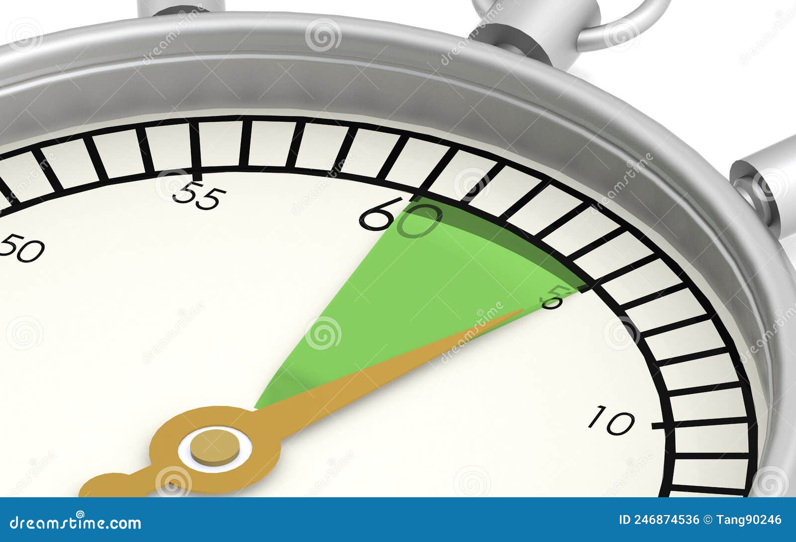 Stopwatch with 5 min left stock illustration. Illustration of click ...