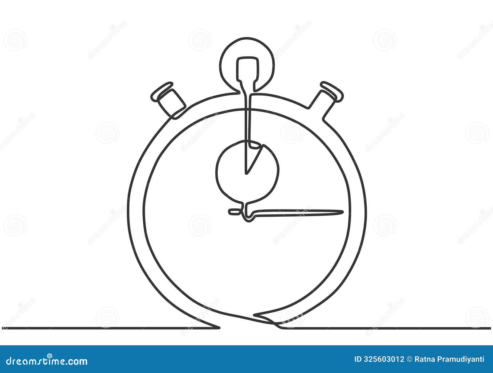 Stopwatch in One Continuous Single Line Art Drawing Style Isolated on ...