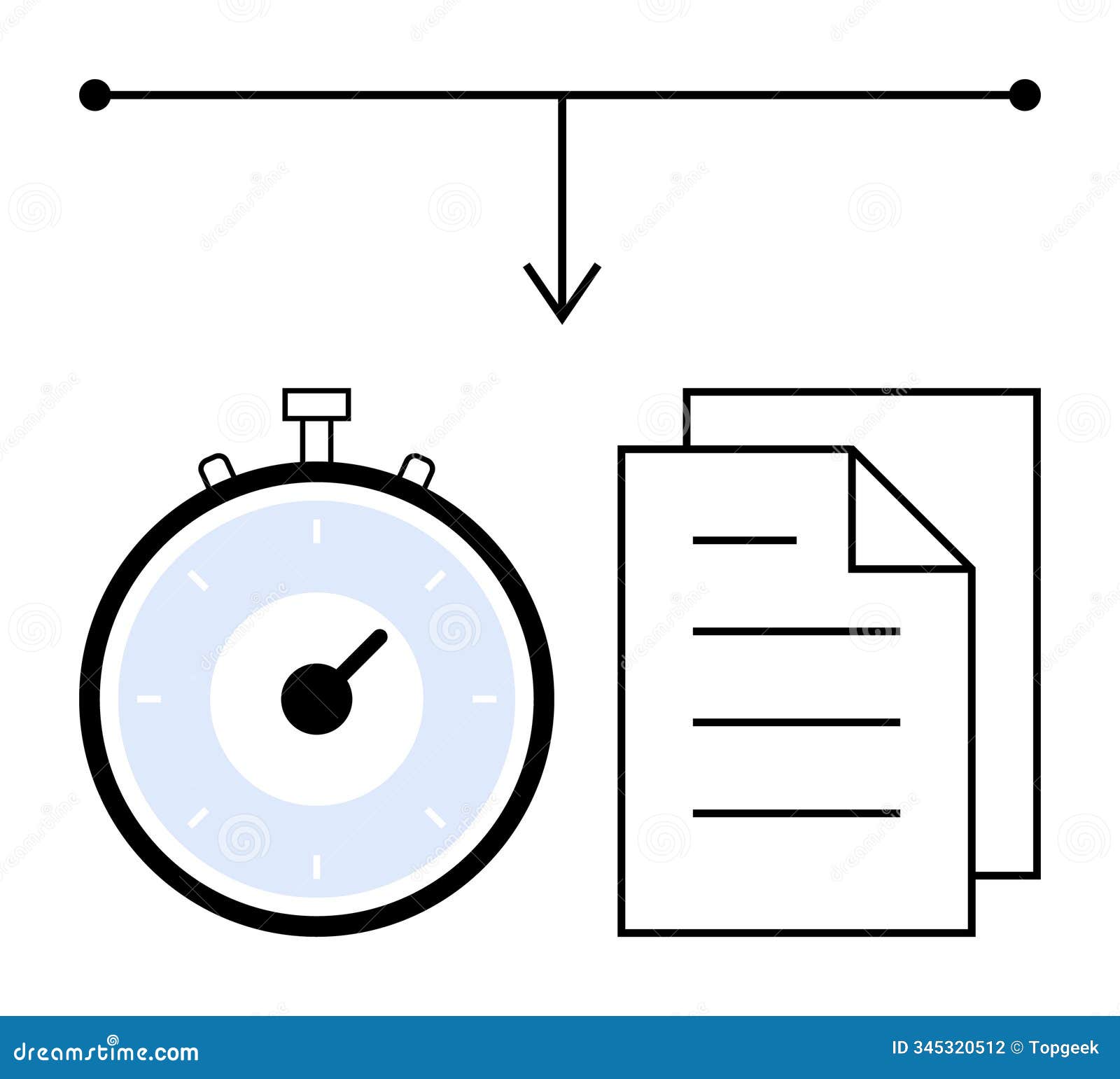 Stopwatch and Papers Connected by Timeline Concept of Time Management ...