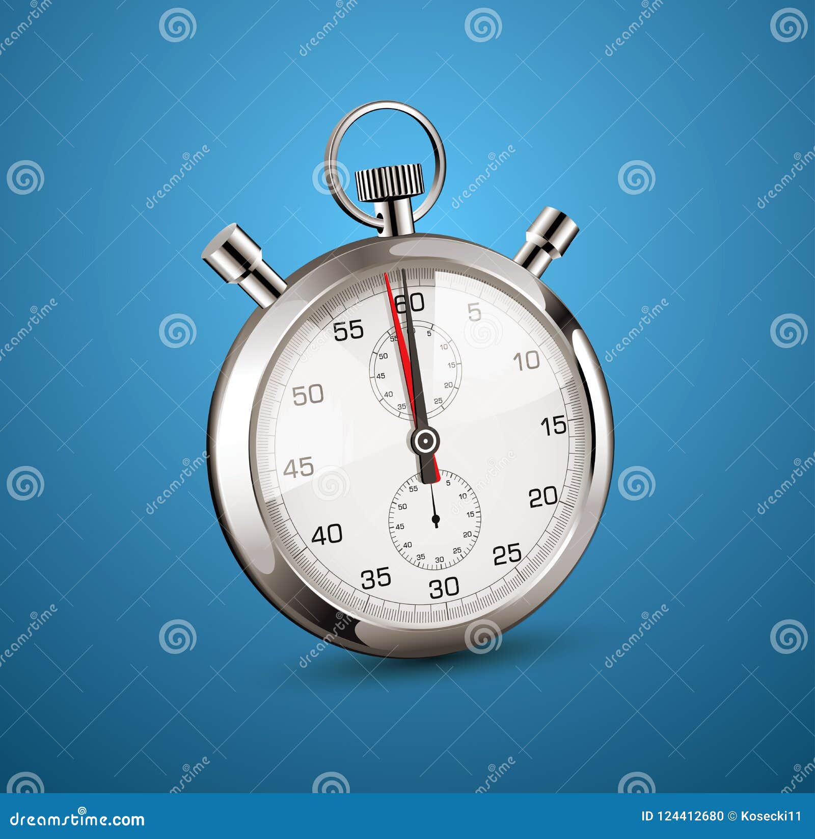 Stopwatch Perspective View - Time Concept Stock Vector - Illustration ...