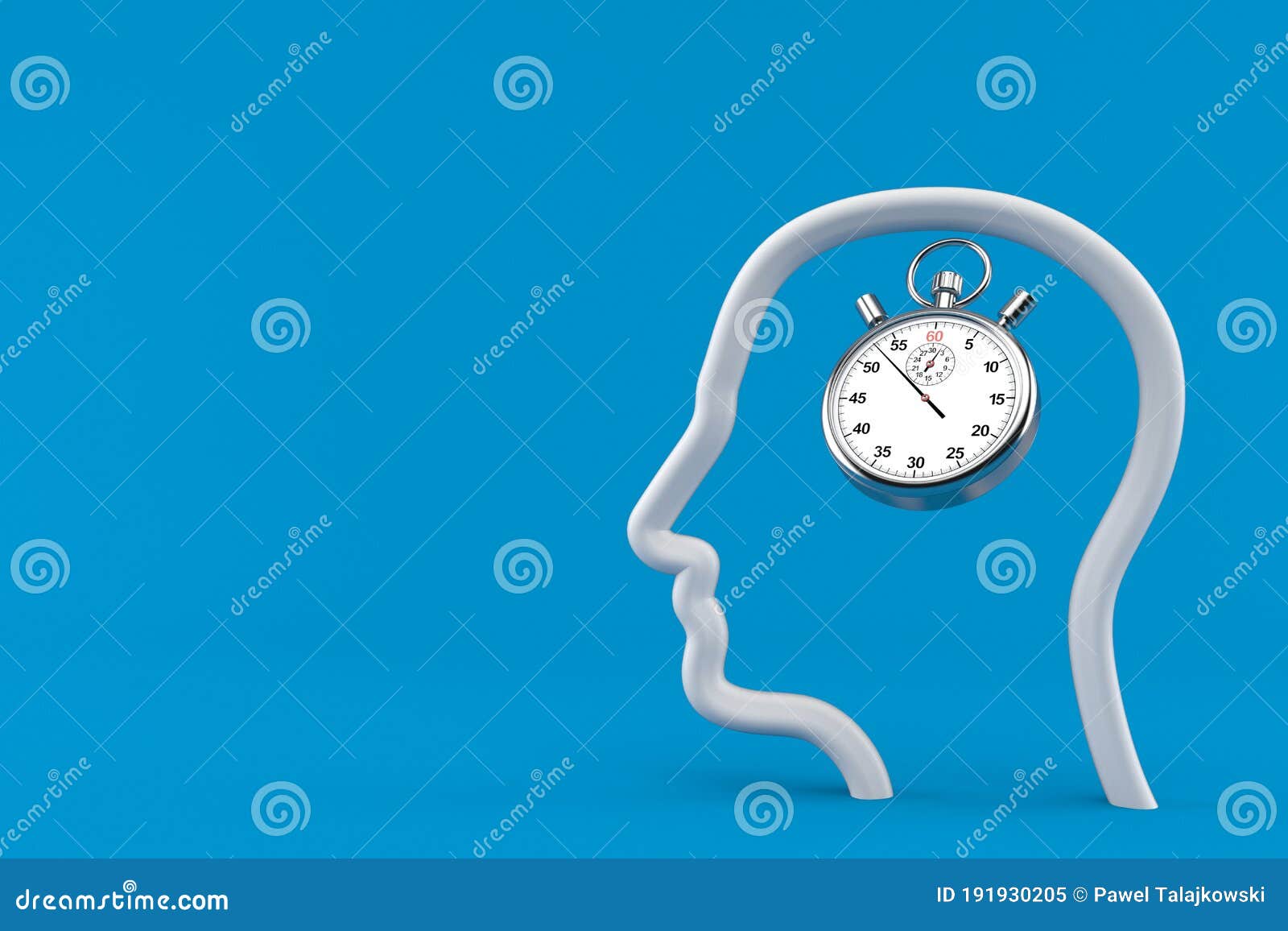 Stopwatch with Profile Face Stock Illustration - Illustration of ...