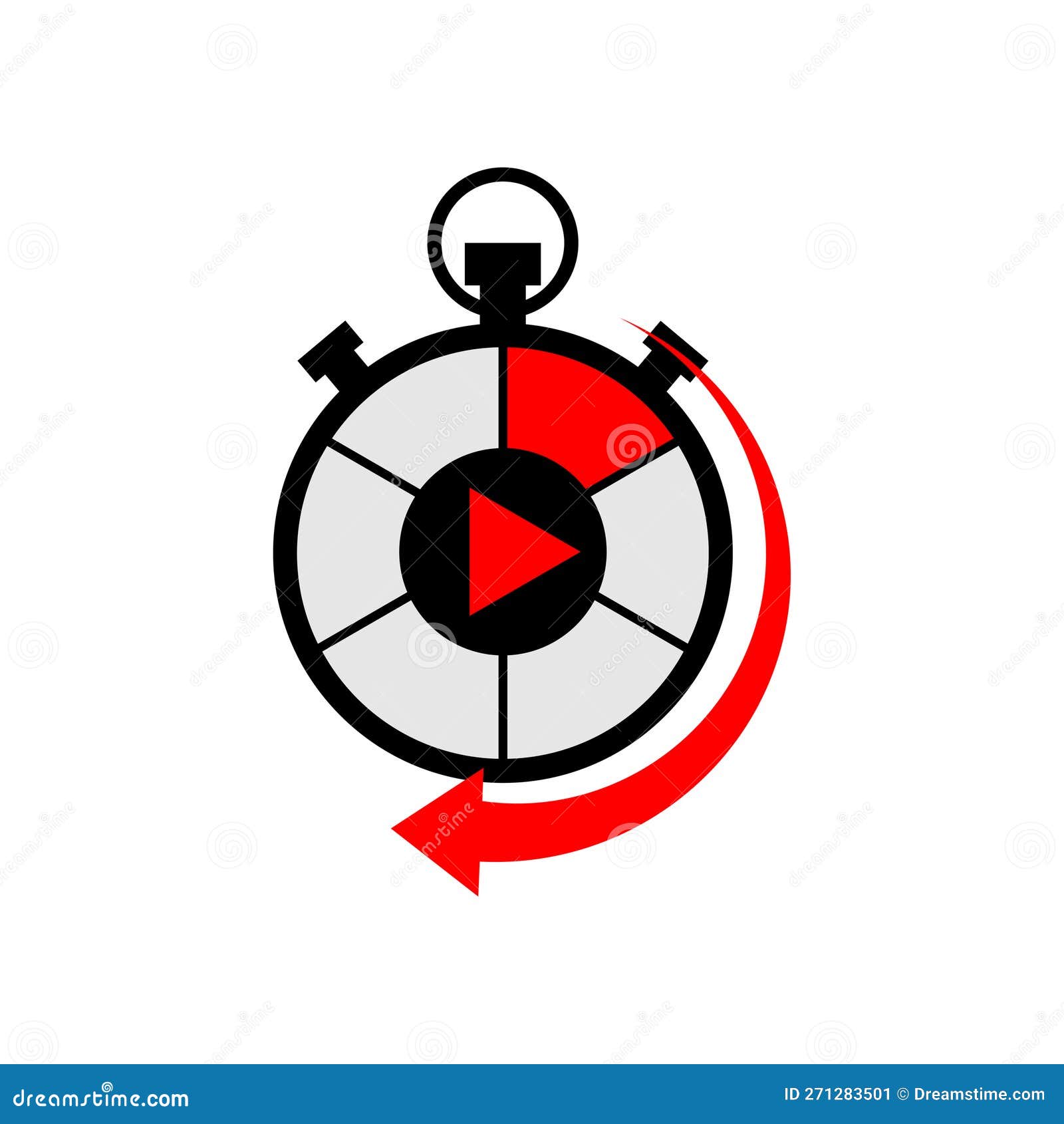 Stopwatch Red Arrow Icon. Old Watch. Time Clock. Vector Illustration ...