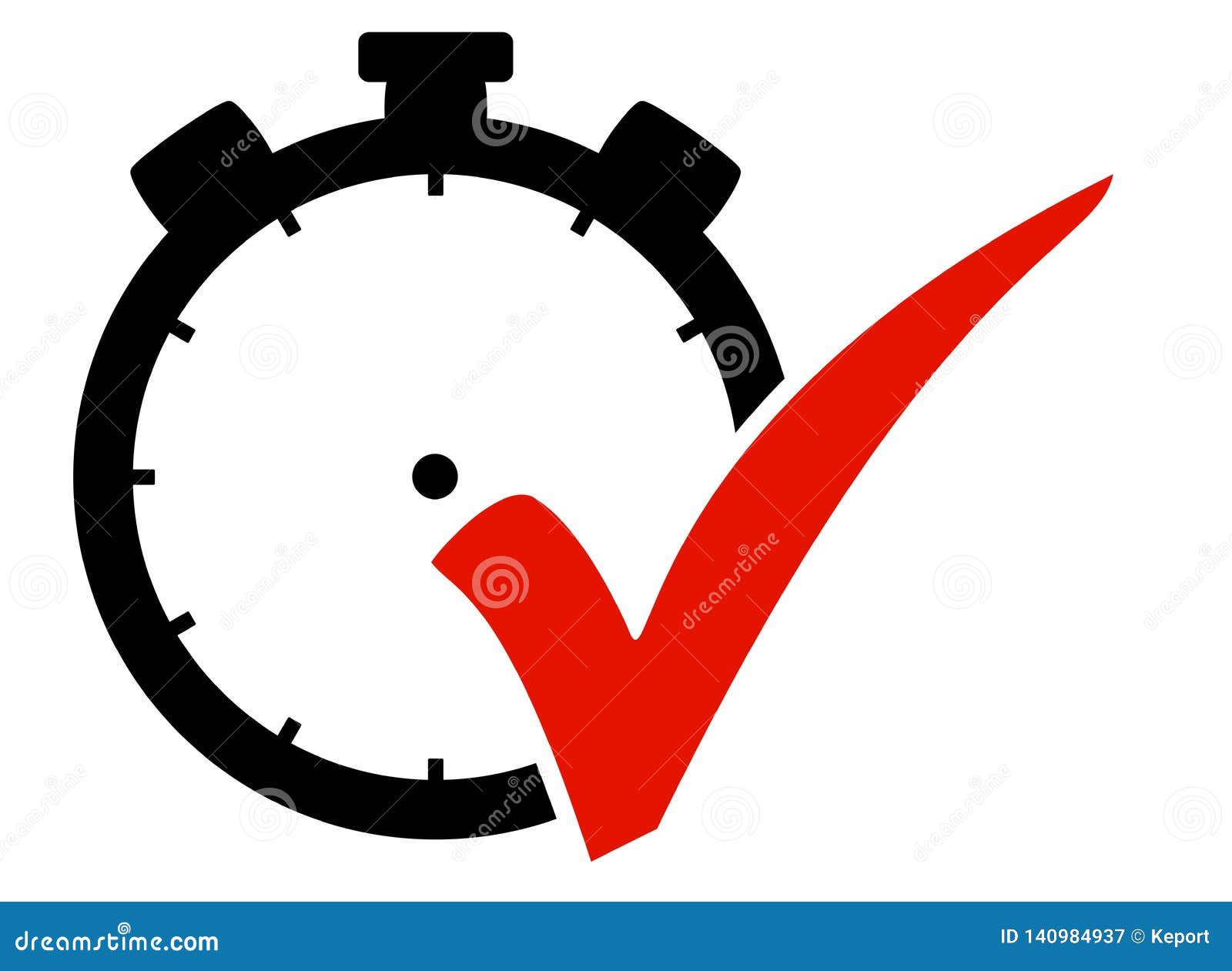 Stopwatch with red tick stock illustration. Illustration of time ...