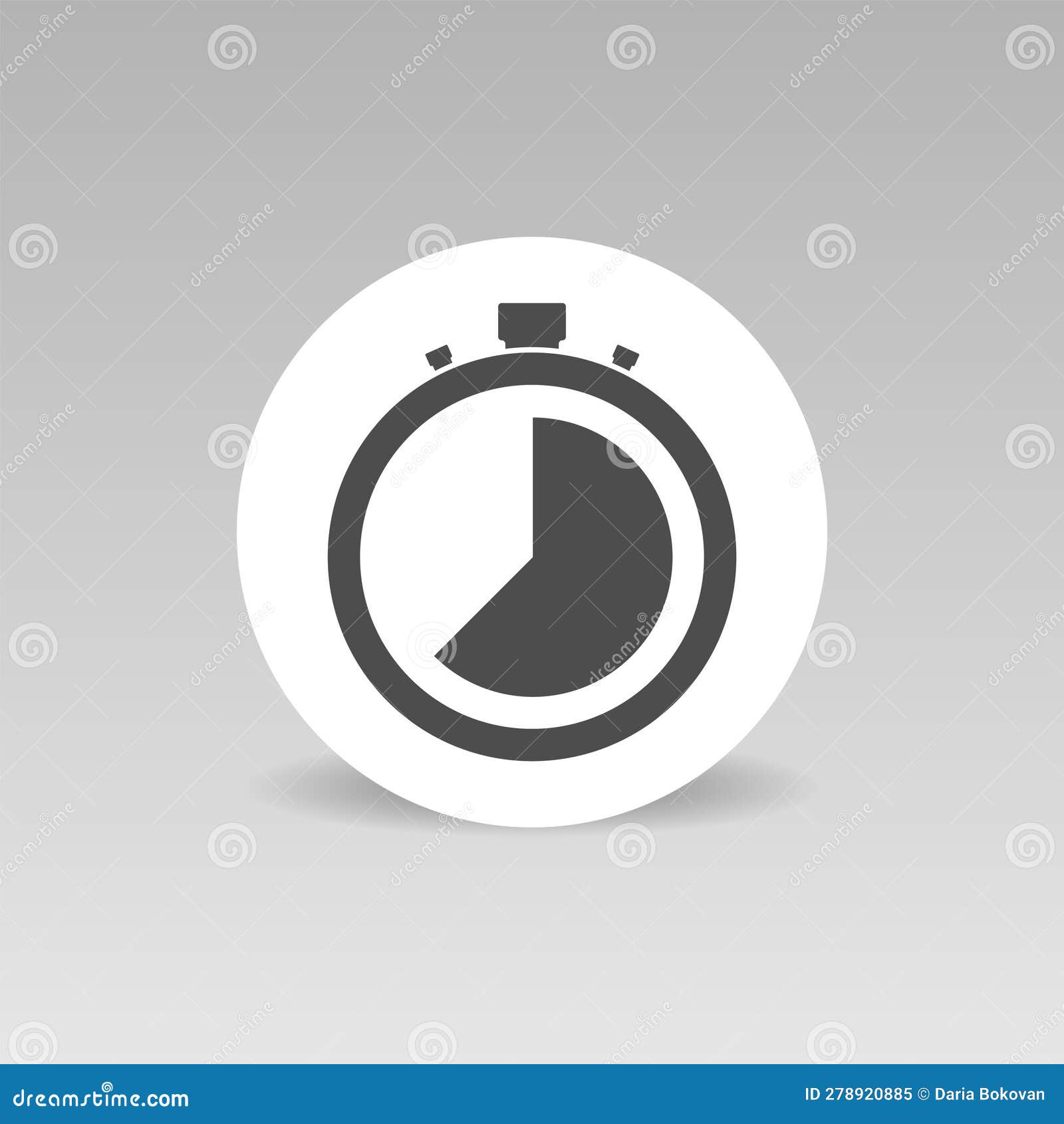 Stopwatch Round Vector Icon Chronometer Clock Sign Stock Vector ...