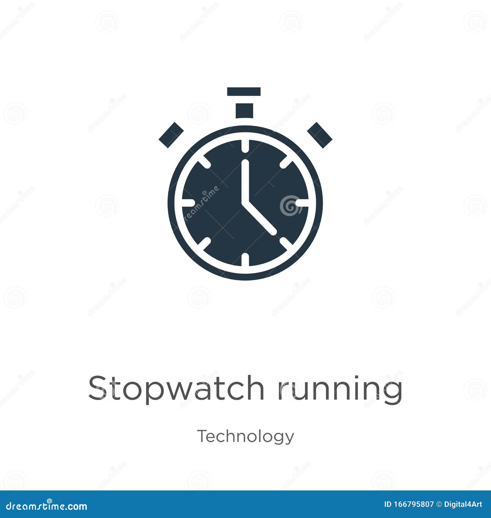 Stopwatch Running Icon Vector. Trendy Flat Stopwatch Running Icon from ...