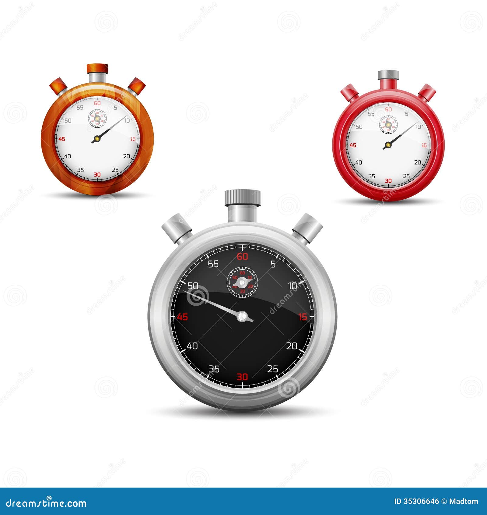 The stopwatch set stock vector. Illustration of equipment - 35306646