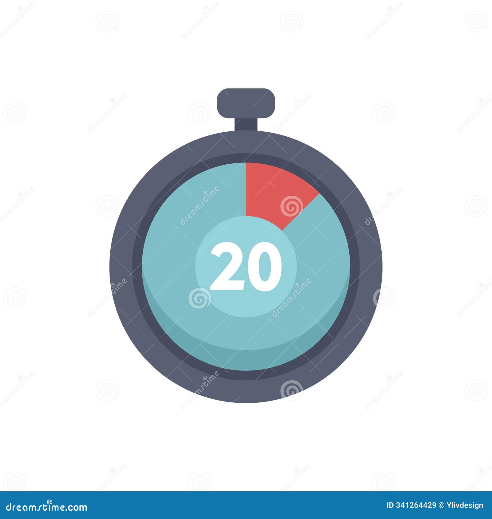 Stopwatch Showing 20 Seconds Passing by on Timer Stock Illustration ...