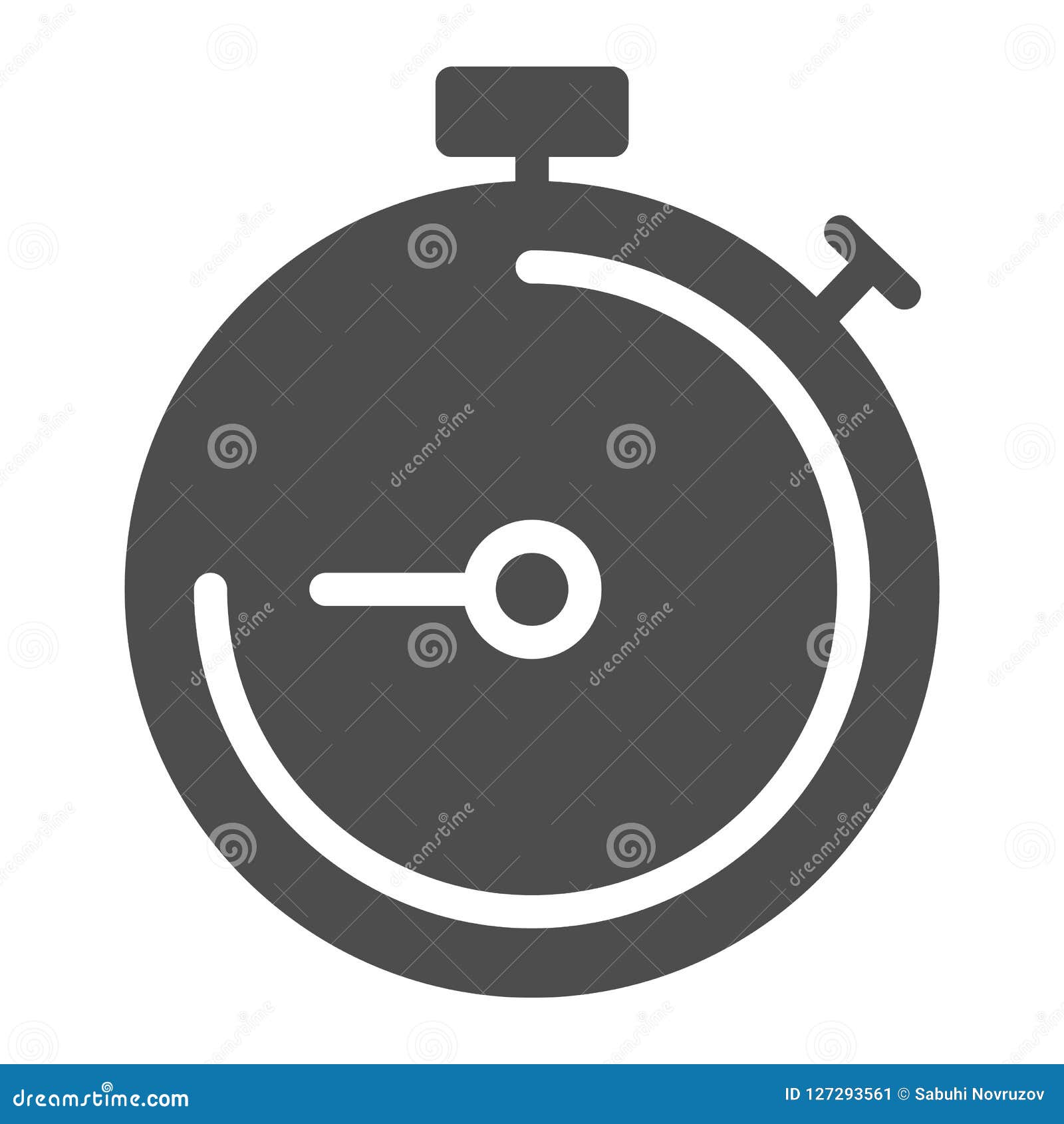 Stopwatch Solid Icon. Timer Time Vector Illustration Isolated on White ...