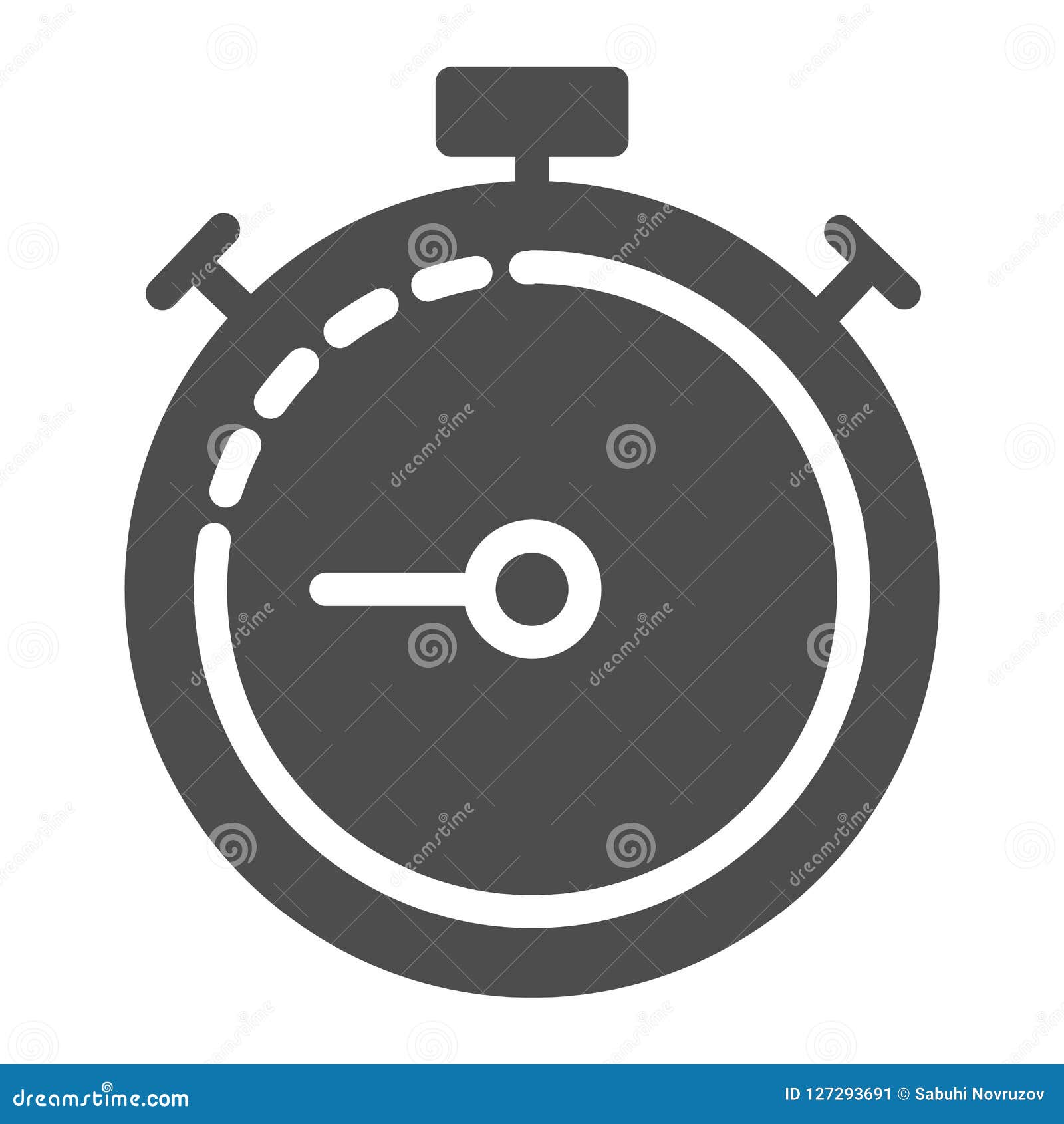 Stopwatch Solid Icon. Timer Time Vector Illustration Isolated on White Stock Vector ...