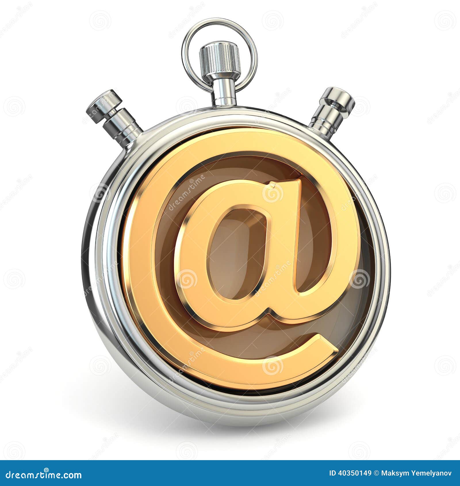 Stopwatch and Symbol of E-mail. Online Support Stock Illustration ...