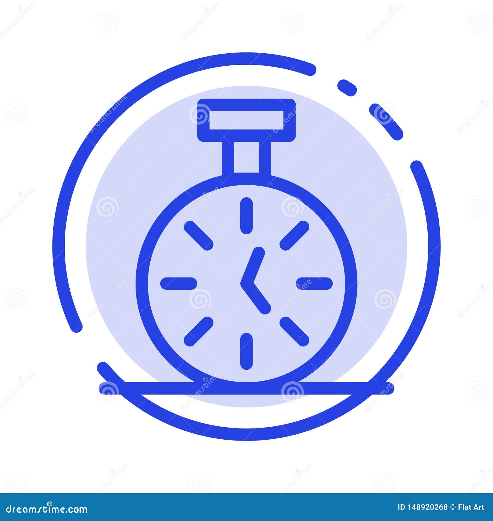 Stopwatch, Time, Timer, Count Blue Dotted Line Line Icon Stock Vector ...