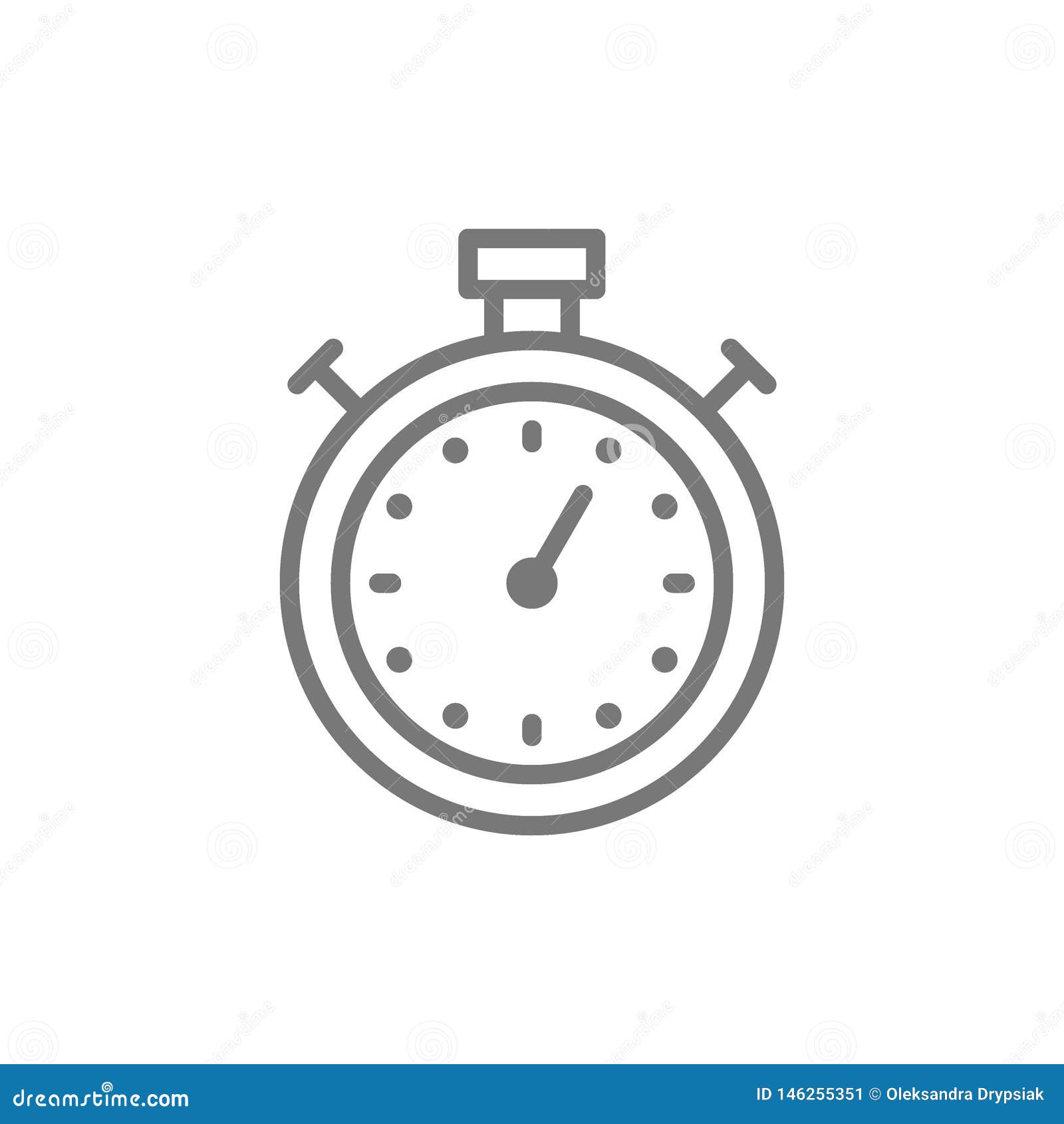 Stopwatch Timer Chronometer Line Icon Stock Vector Illustration Of