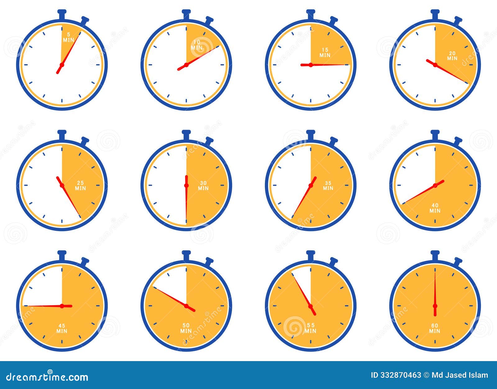 Countdown Symbol On Stopwatch Measures Time Accurately Cartoon Vector ...