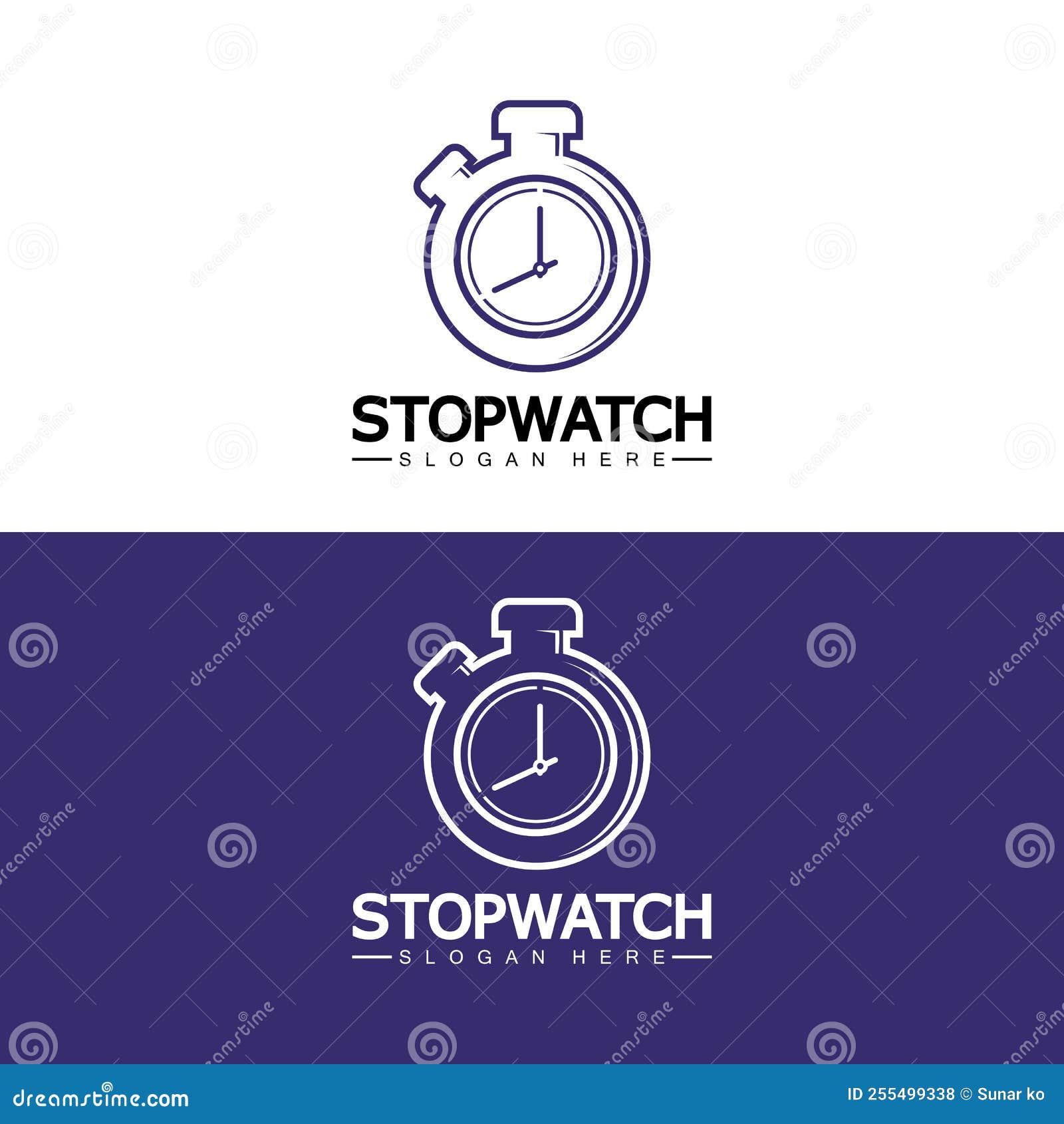 Stopwatch Timer Logo Design Vector Icon Symbol Illustration Template ...