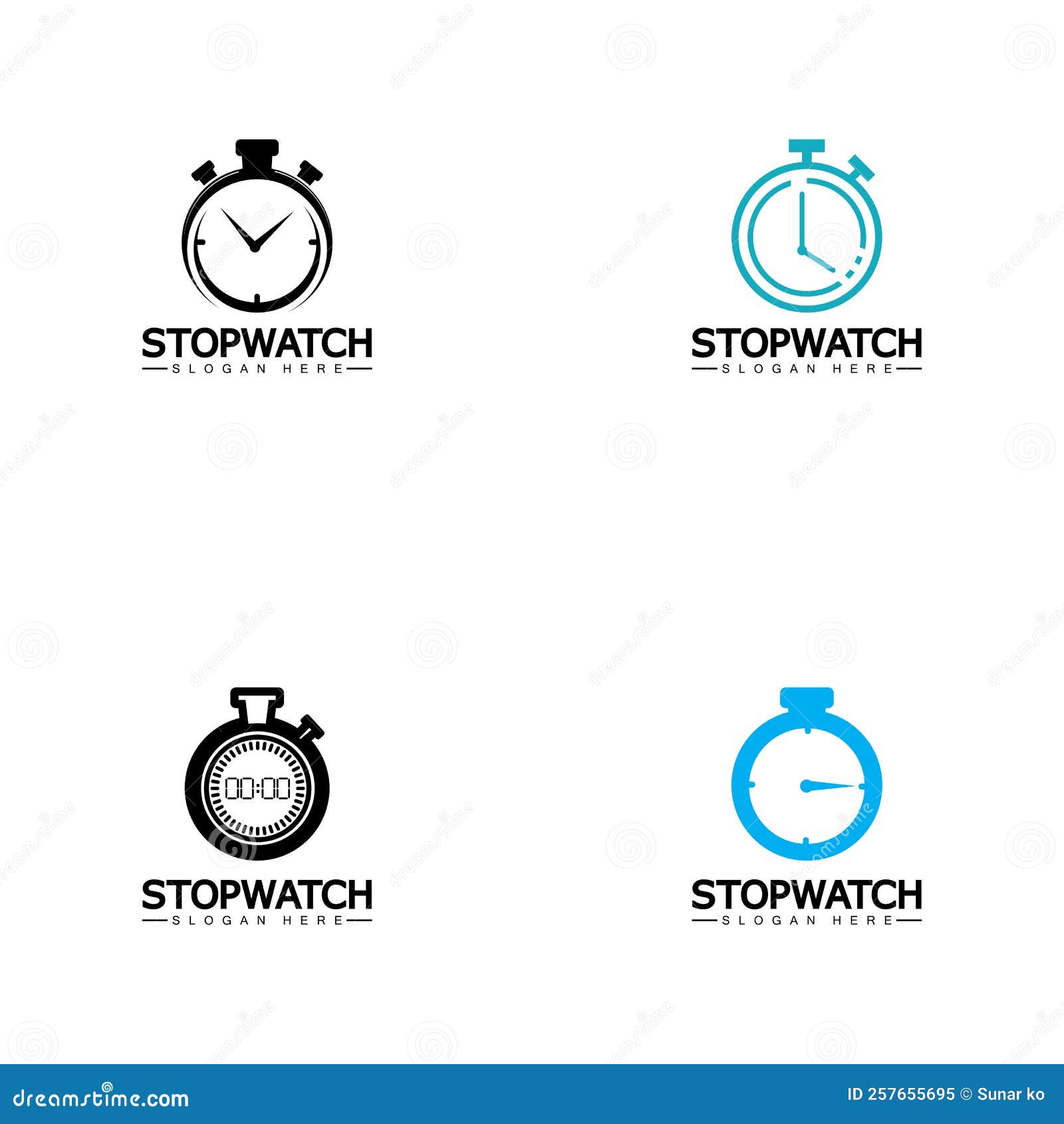 Stopwatch Timer Logo Design Vector Icon Symbol Illustration Template ...