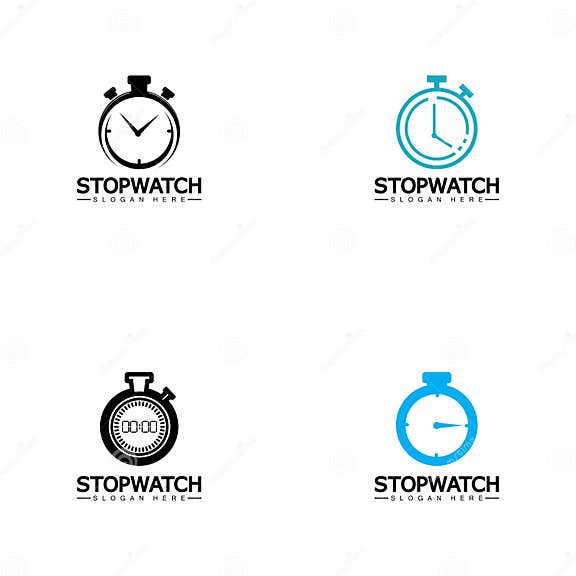 Stopwatch Timer Logo Design Vector Icon Symbol Illustration Template ...