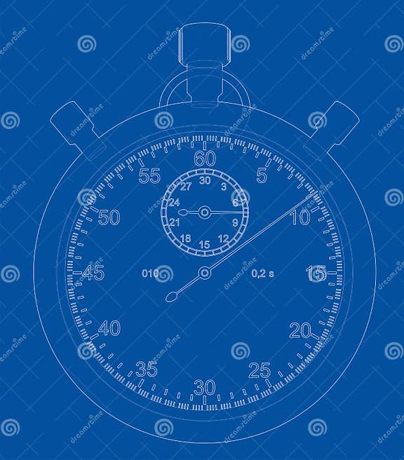 Stopwatch or Timer Sketch. Vector Stock Vector - Illustration of ...