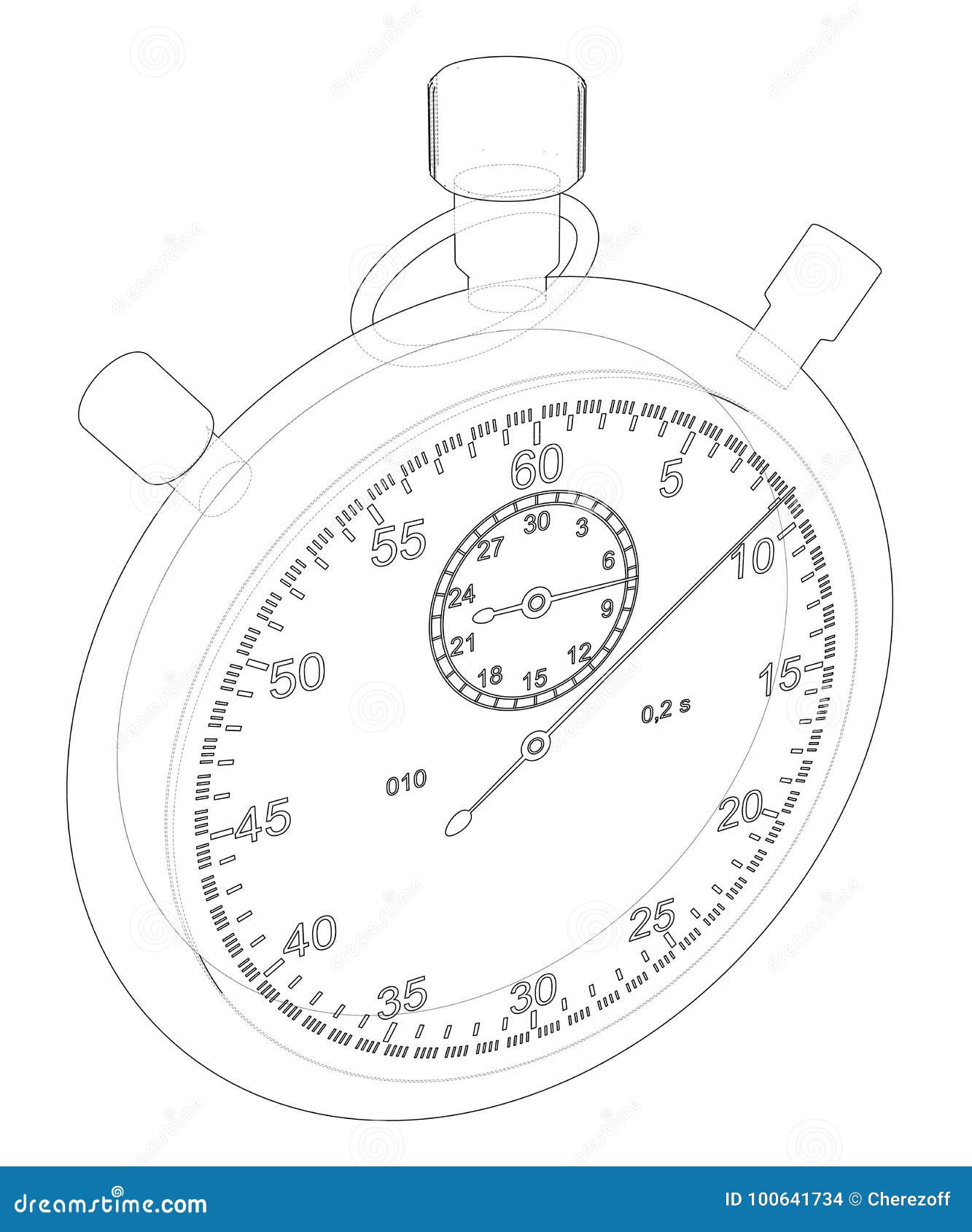 Stopwatch or Timer Sketch. Vector Stock Vector - Illustration of ...