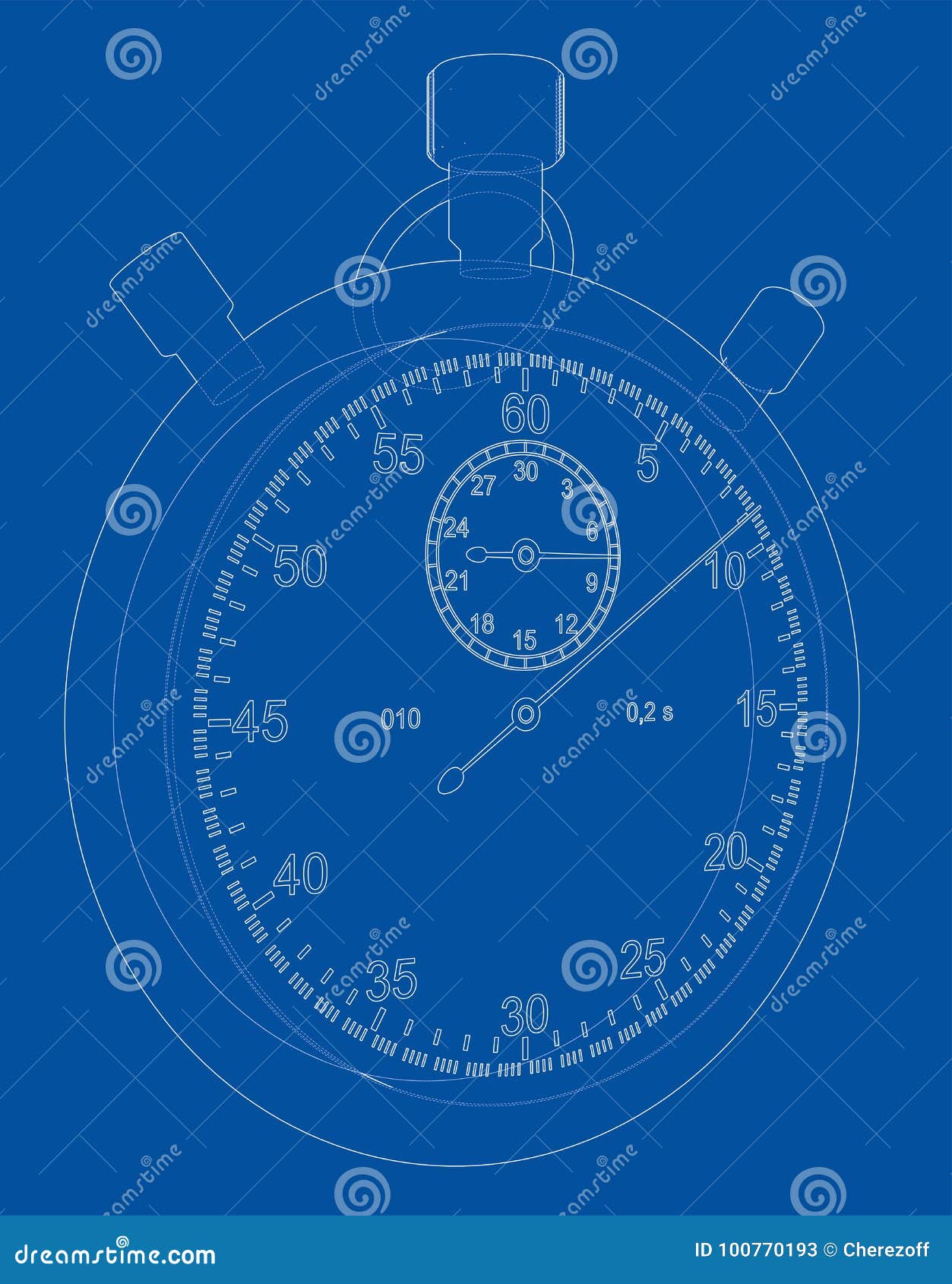 Stopwatch or Timer Sketch. Vector Stock Vector - Illustration of minute ...