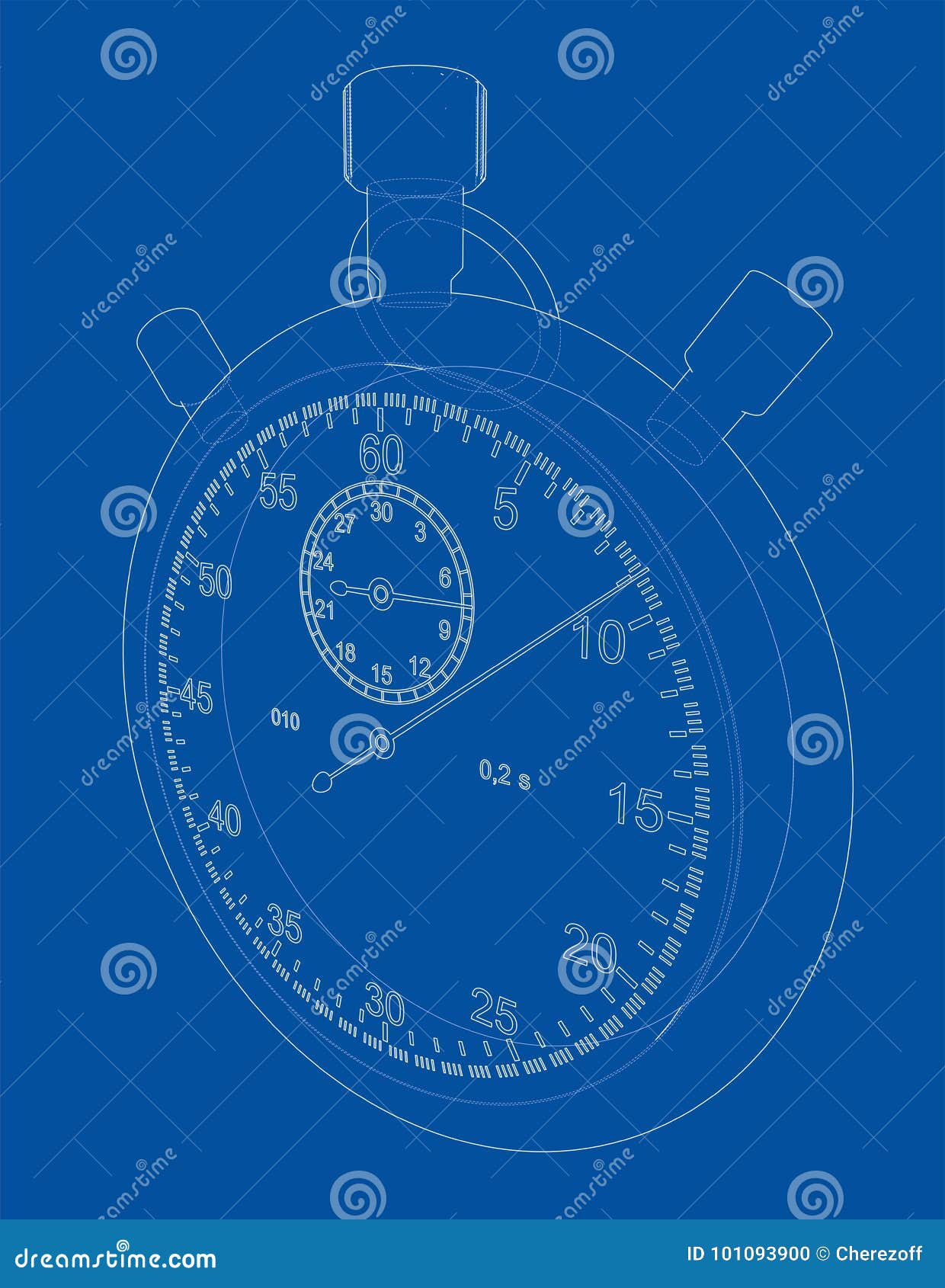 Stopwatch Or Timer Sketch Vector Stock Vector Illustration Of Chronometer Stopwatch 101093900