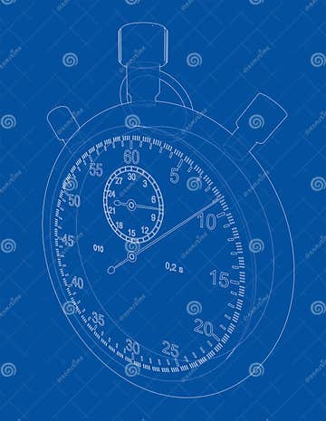 Stopwatch or Timer Sketch. Vector Stock Vector - Illustration of ...