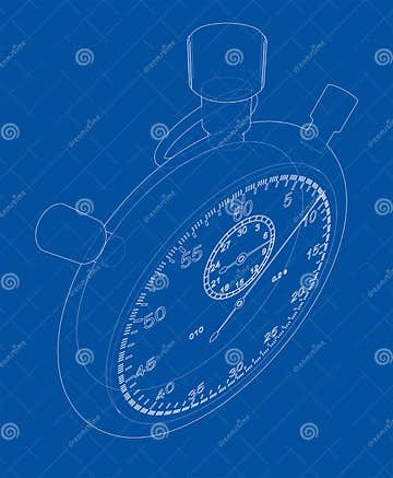 Stopwatch or Timer Sketch. Vector Stock Vector - Illustration of design ...