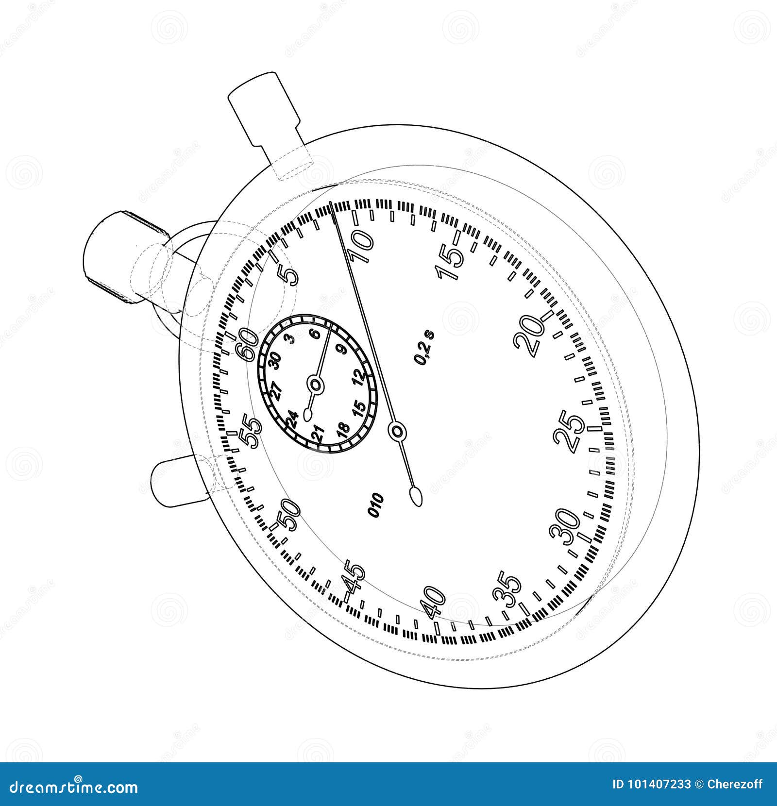 Stopwatch or Timer Sketch. Vector Stock Vector - Illustration of ...