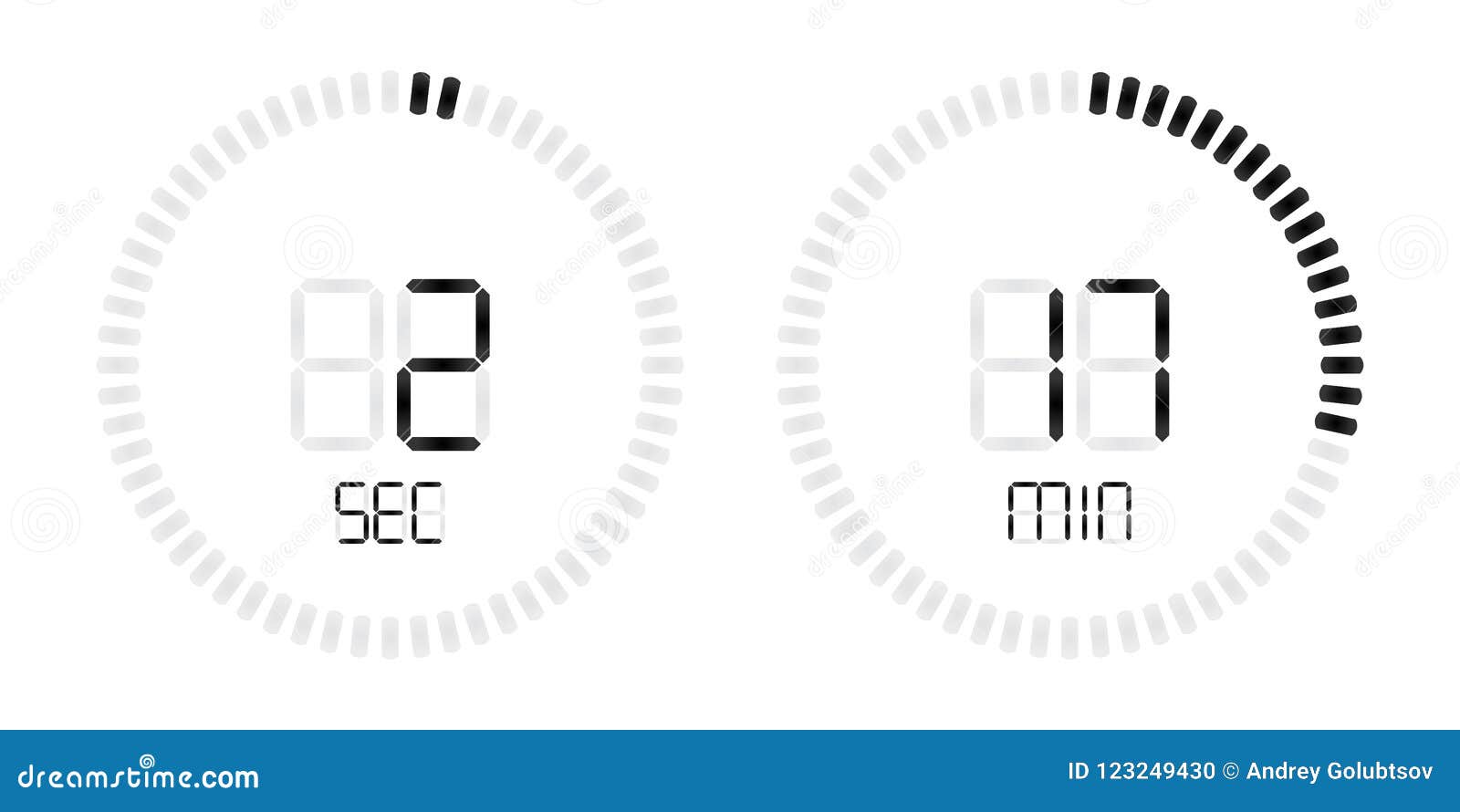 Stopwatch Or Timer With Fast Time Count Down Icon Vector, Flat Cartoon ...