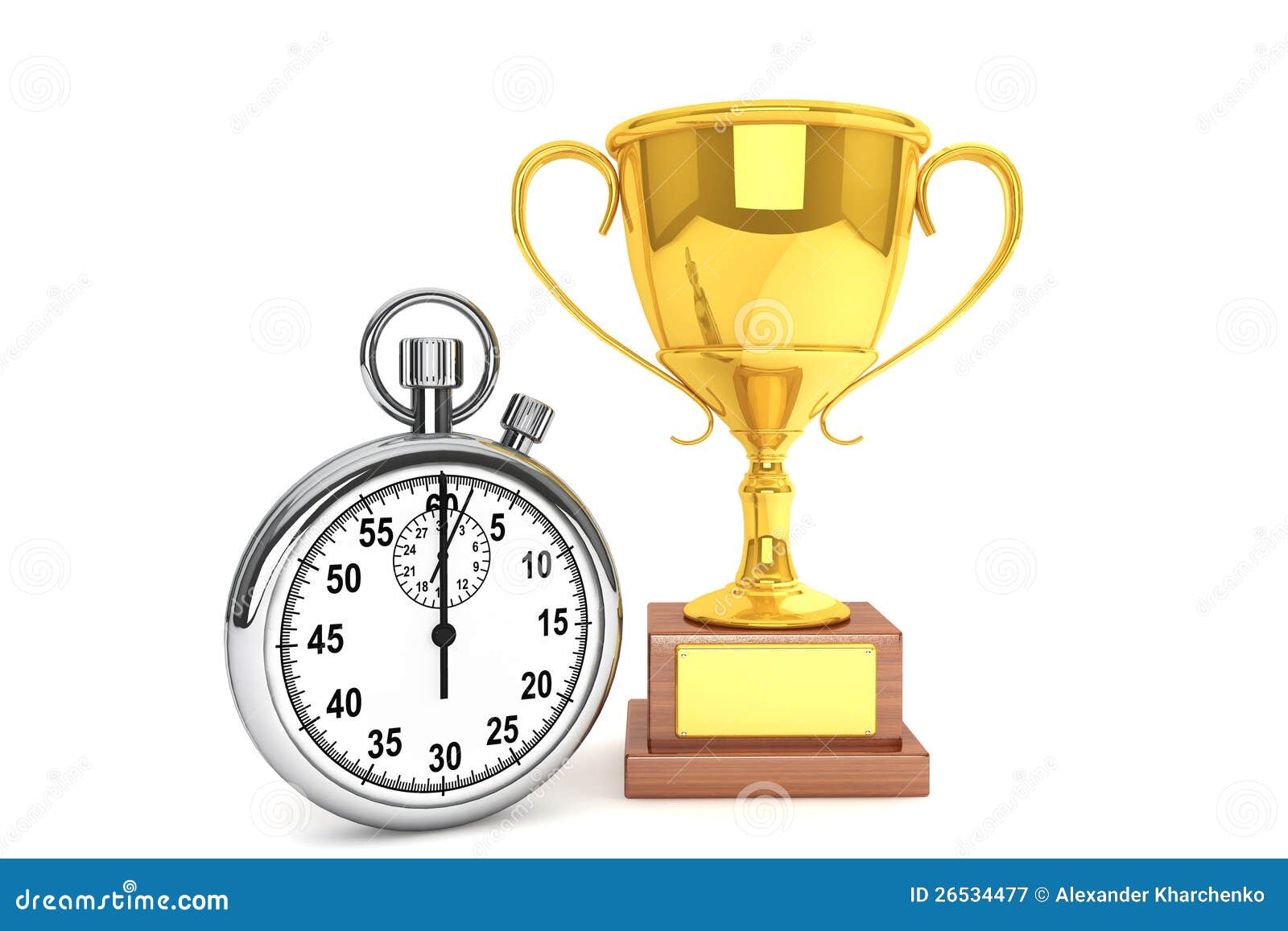 Stopwatch with Trophy stock illustration. Illustration of prize - 26534477