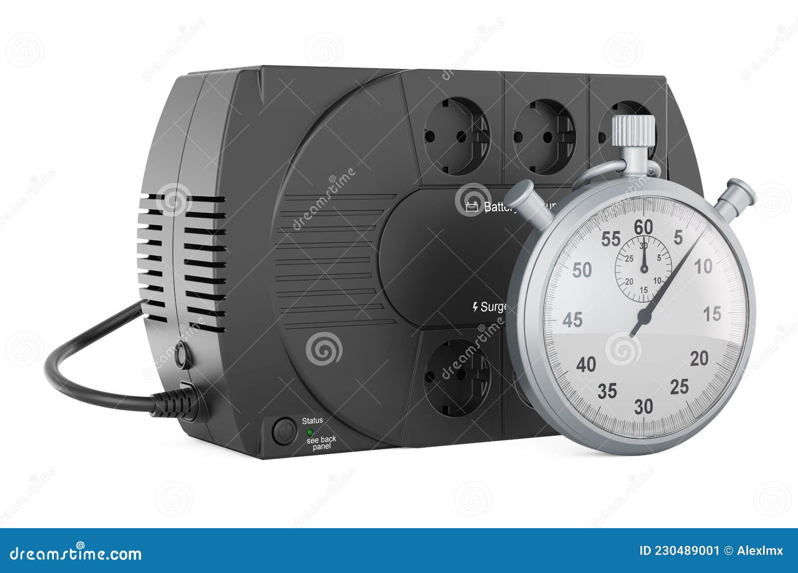 Uninterruptible Power Supply UPS With Green Checkmark Isolated On White ...