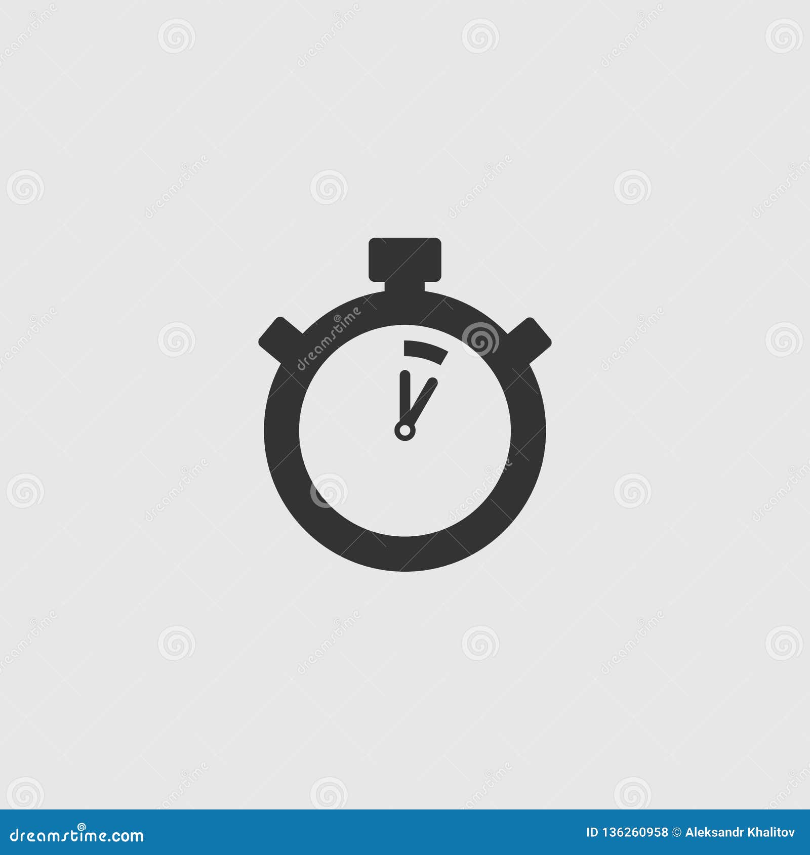 Stopwatch Vector Icon. the 5 Seconds, Minutes Stopwatch Icon on Gray ...