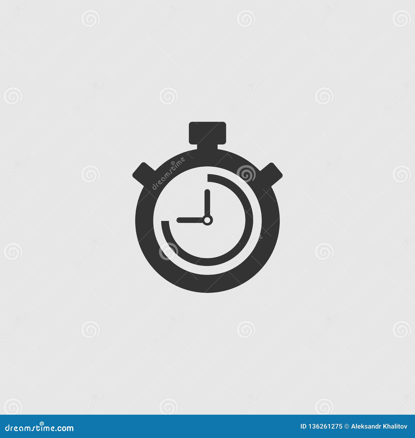 Stopwatch Vector Icon. the 45 Seconds, Minutes Stopwatch Icon on Gray ...