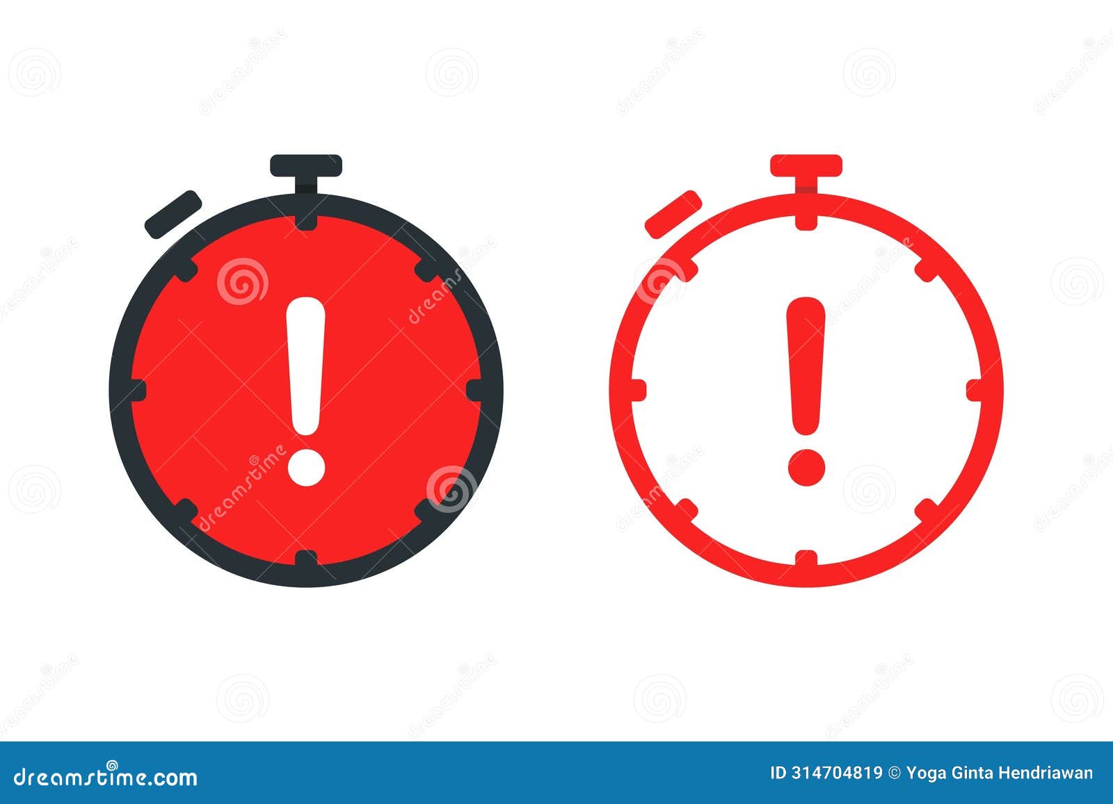 Stopwatch Warning Icon. Illustration Vector Stock Vector - Illustration ...