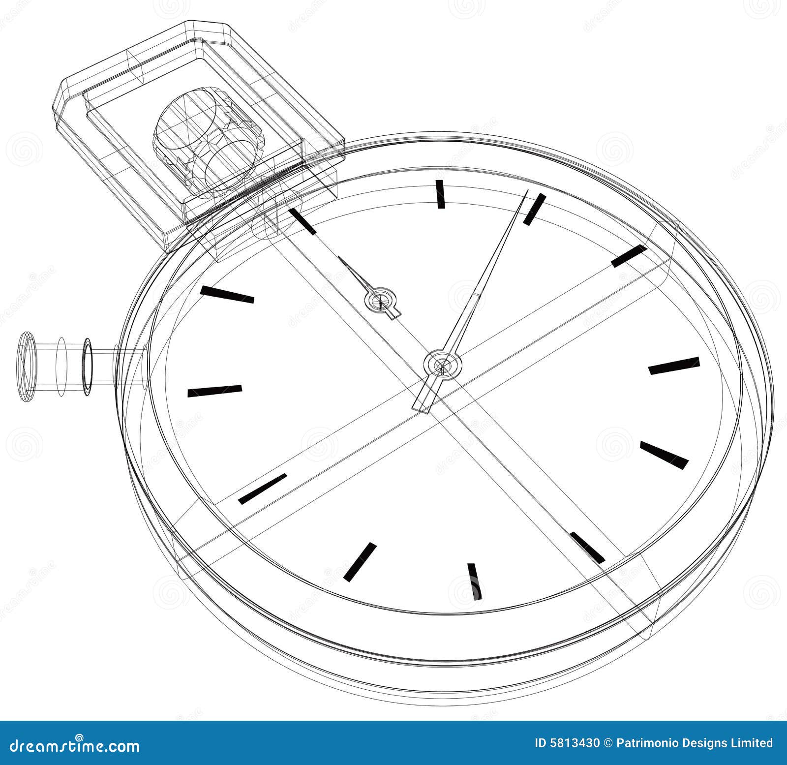 Stopwatch wireframe stock vector. Illustration of frame - 5813430