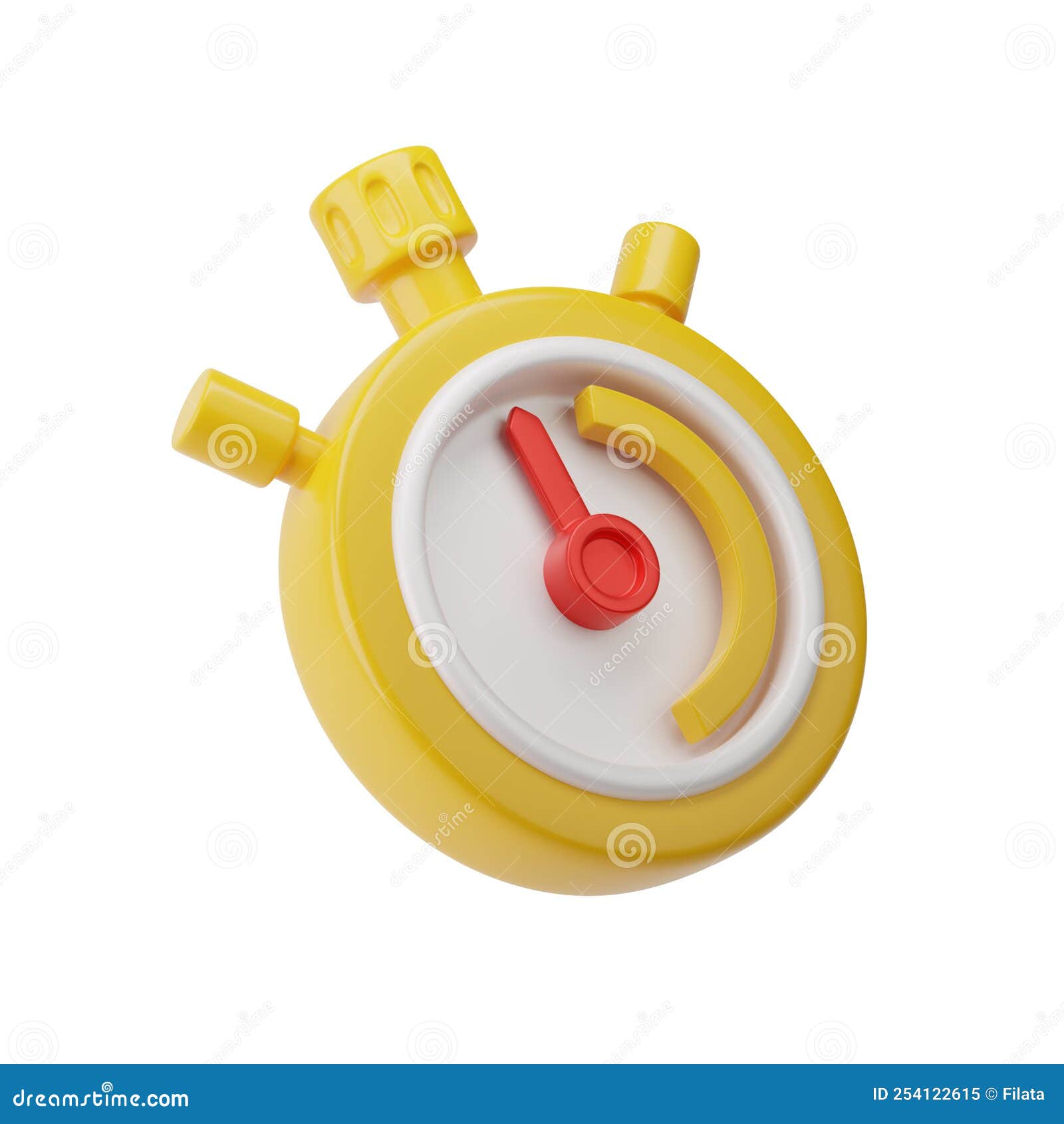 Stopwatch Yellow Timer With Buttons Stock Illustration Illustration