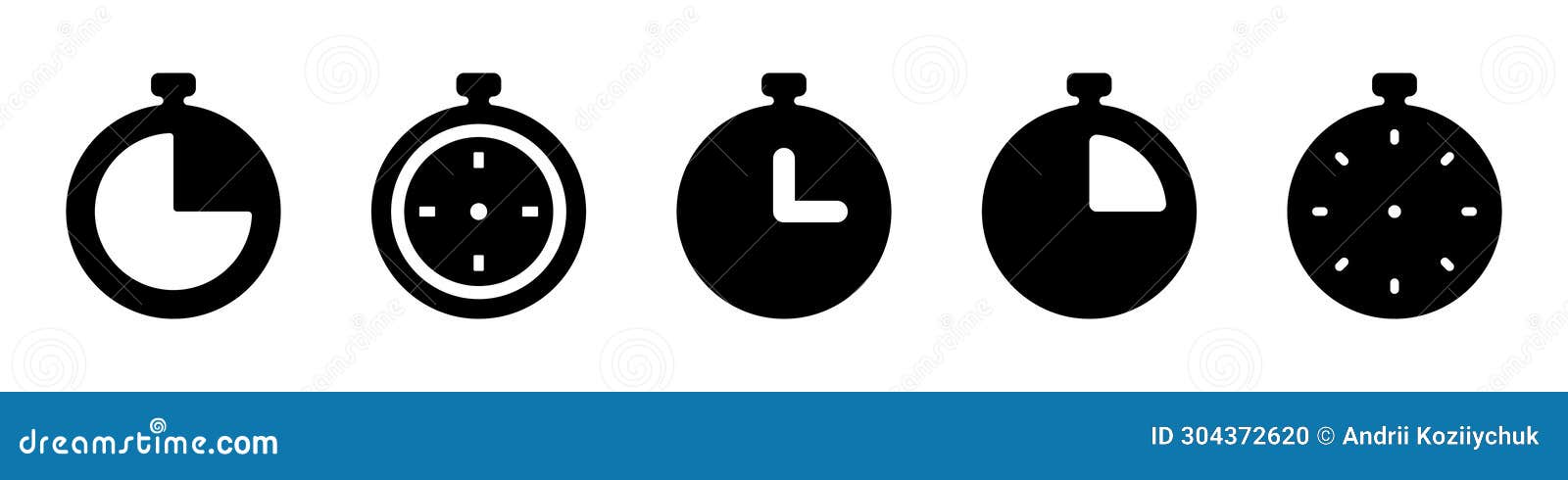 Stopwatches Vector Set. Countdown Arrow Vector. Timers Icon in Modern ...